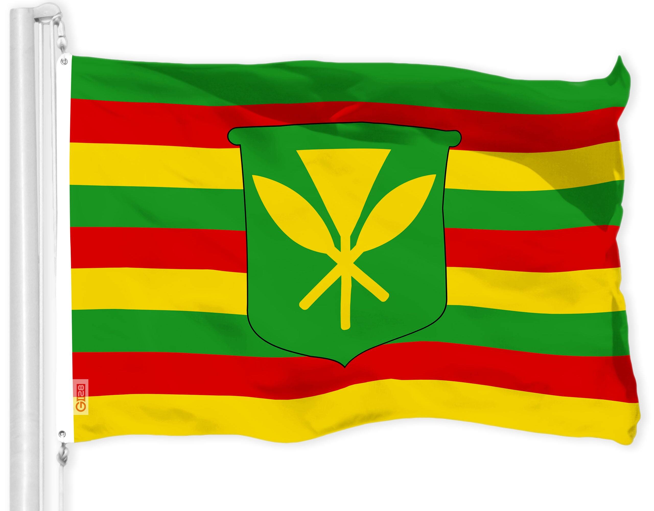 G128 Hawaii Kanaka Maoli Flag, 3 x 5 ft 150D Polyester with Brass ...