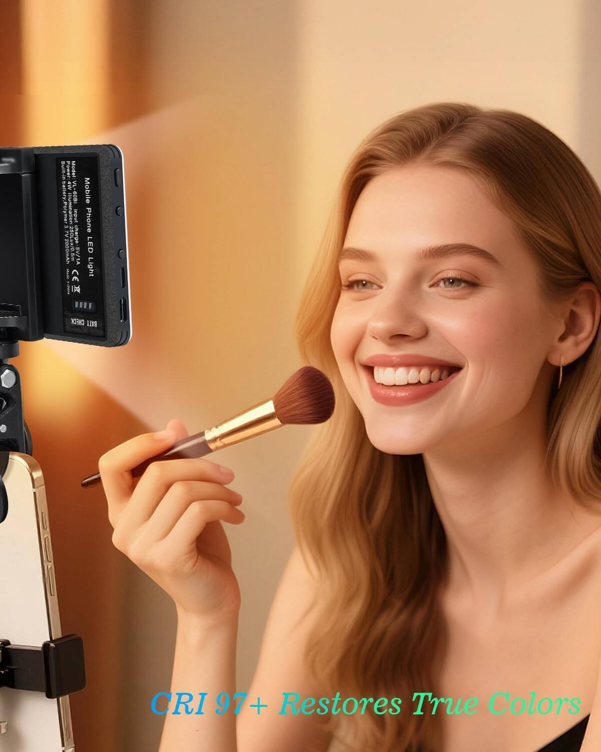 Schertz 60 LED Portable Selfie Light – Clip On Rechargeable Light with ...