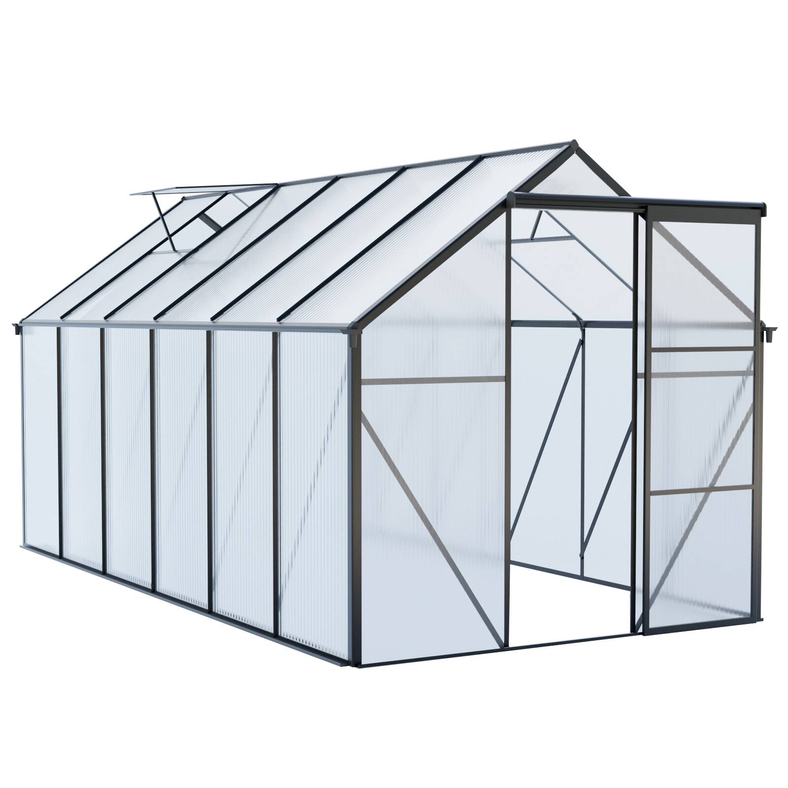 Mondawe 6x12 FT Heavy Duty Walk In Greenhouse with Polycarbonate Panels ...