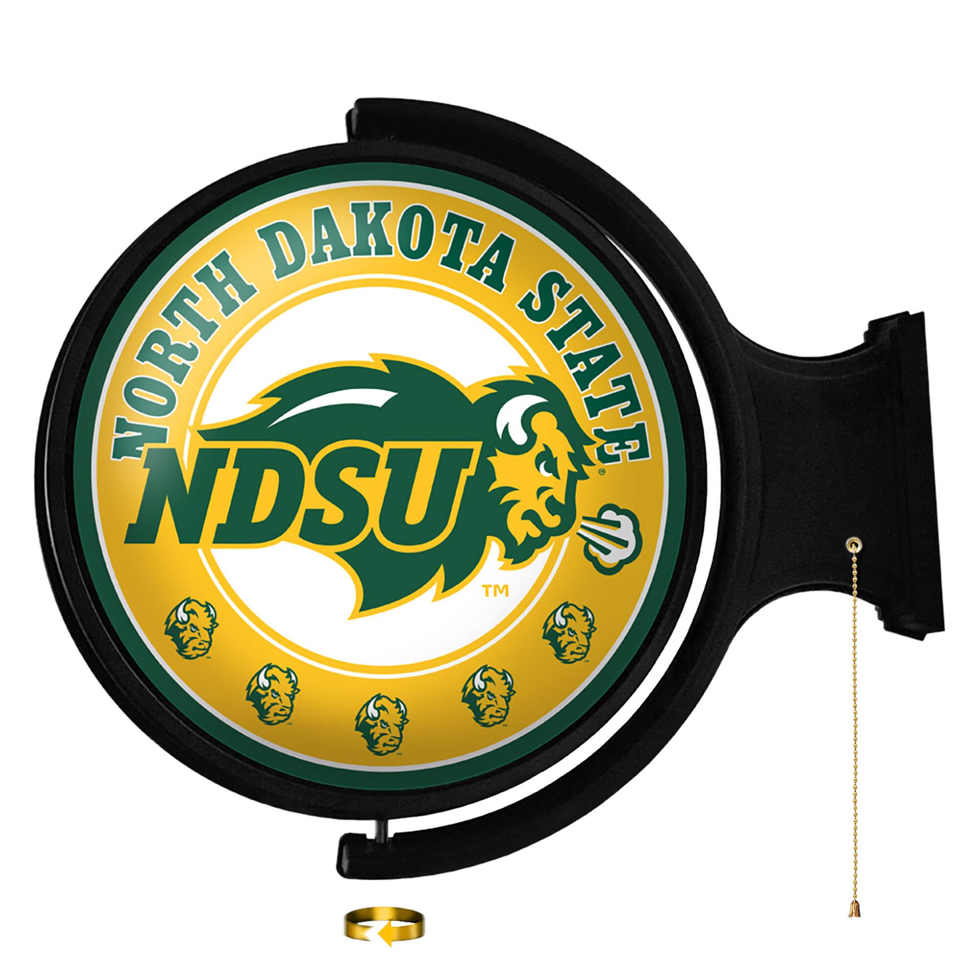The Fan Brand NDSU Bison Logo 21'' x 23'' Rotating Lighted Wall Sign ...