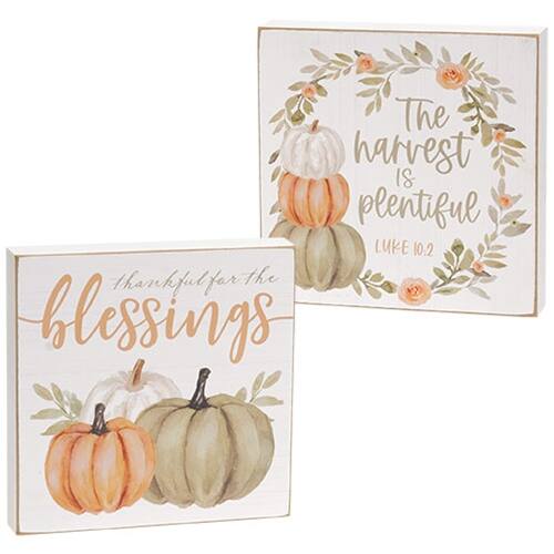BreeBe *Plentiful Blessings Watercolor Box Sign 2 Asstd Multicolor ...