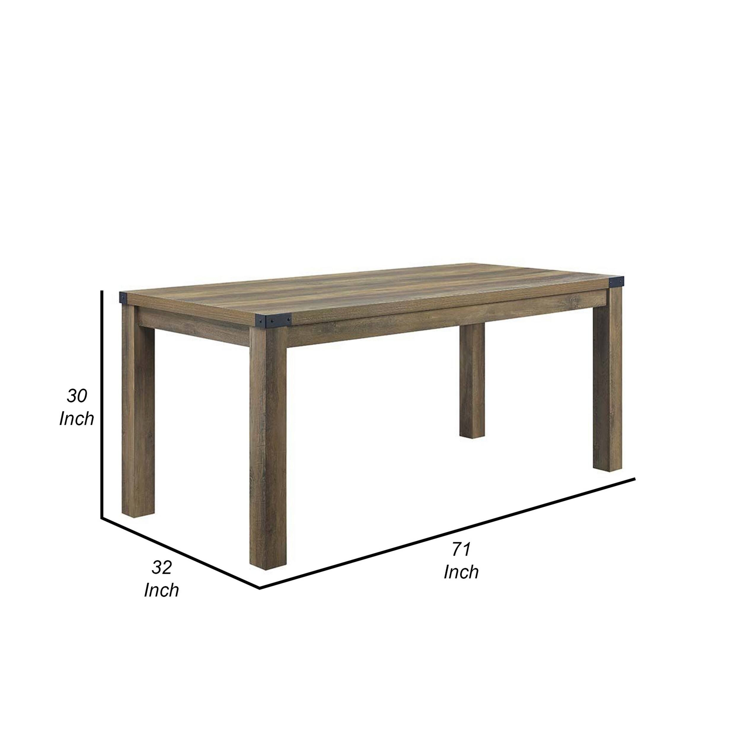 Manhattan Lane Eli 71 Inch Dining Table, Distressed Rustic Gray ...