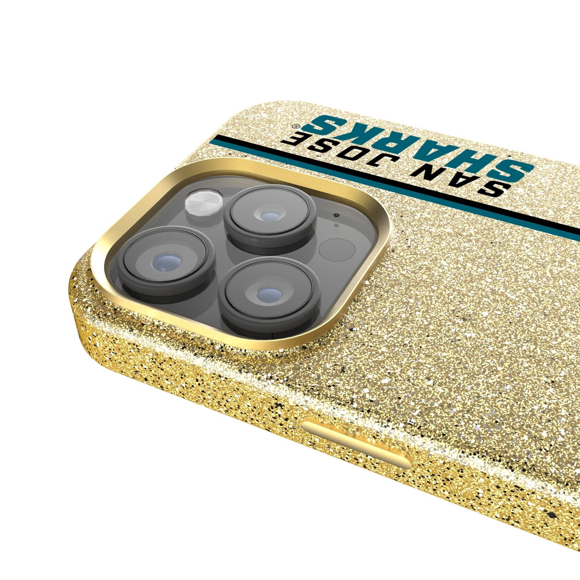 Keyscaper NHL San Jose Sharks Sidebar Bling iPhone Case 16 Pro Max Gold ...