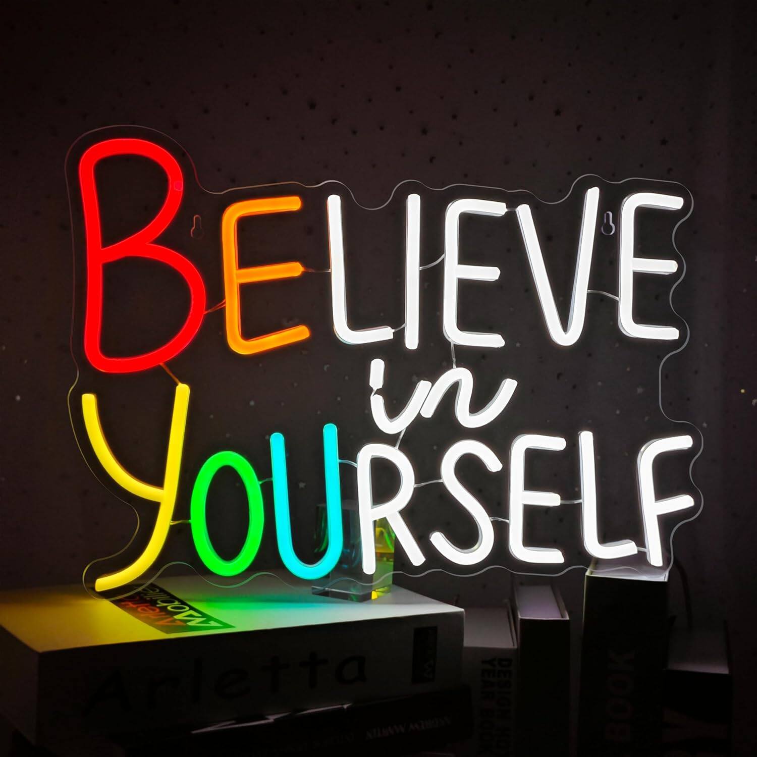 Auledio Believe in Yourself Neon Sign for Wall Decor Dimmable Inspiring ...
