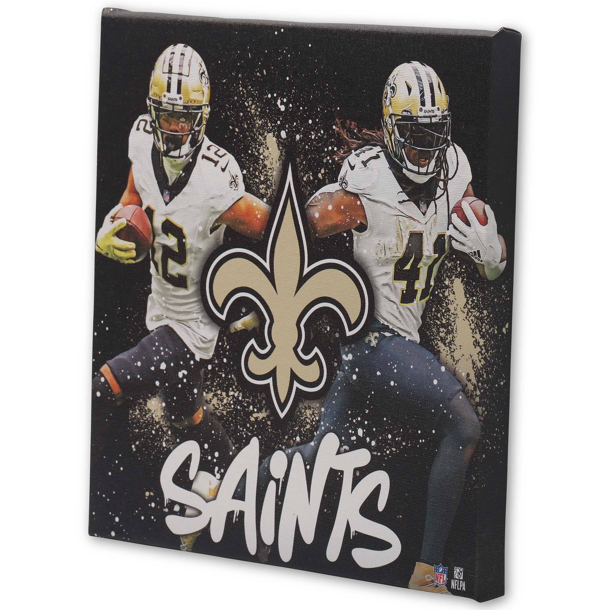 Open Road Brands New Orleans Saints 12" x 12" Team Logo and Players ...