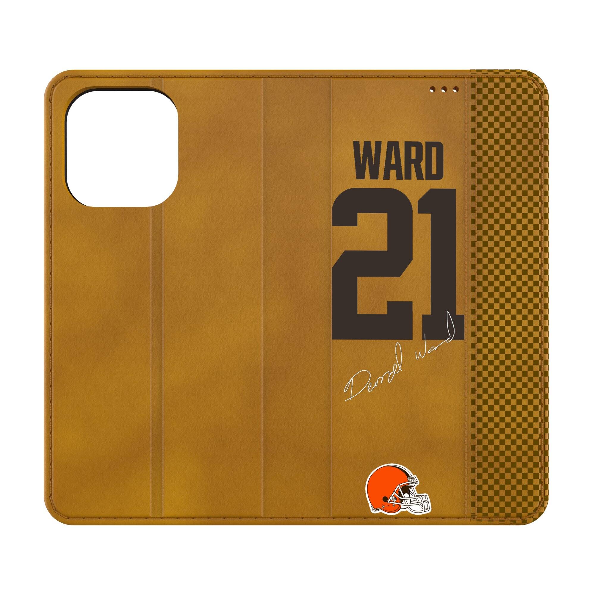 Keyscaper NFL Denzel Ward Cleveland Browns Folio iPhone Case 14 Brown ...