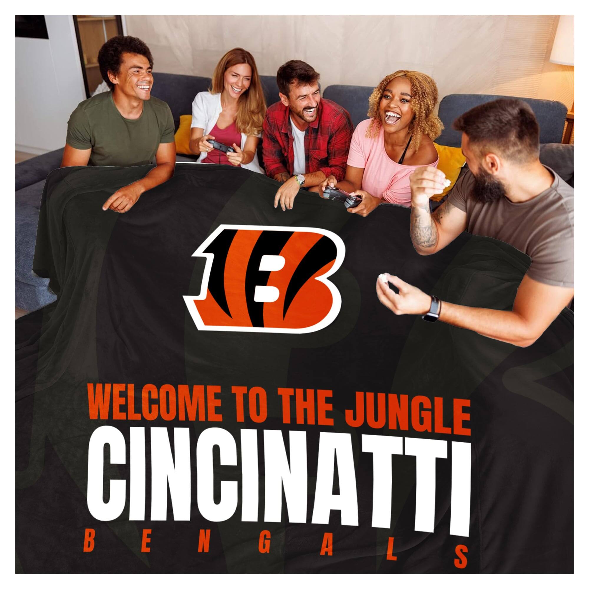 Pegasus Cincinnati Bengals 60" x 90" Oversized Slogan Fade Ultra Cozy ...