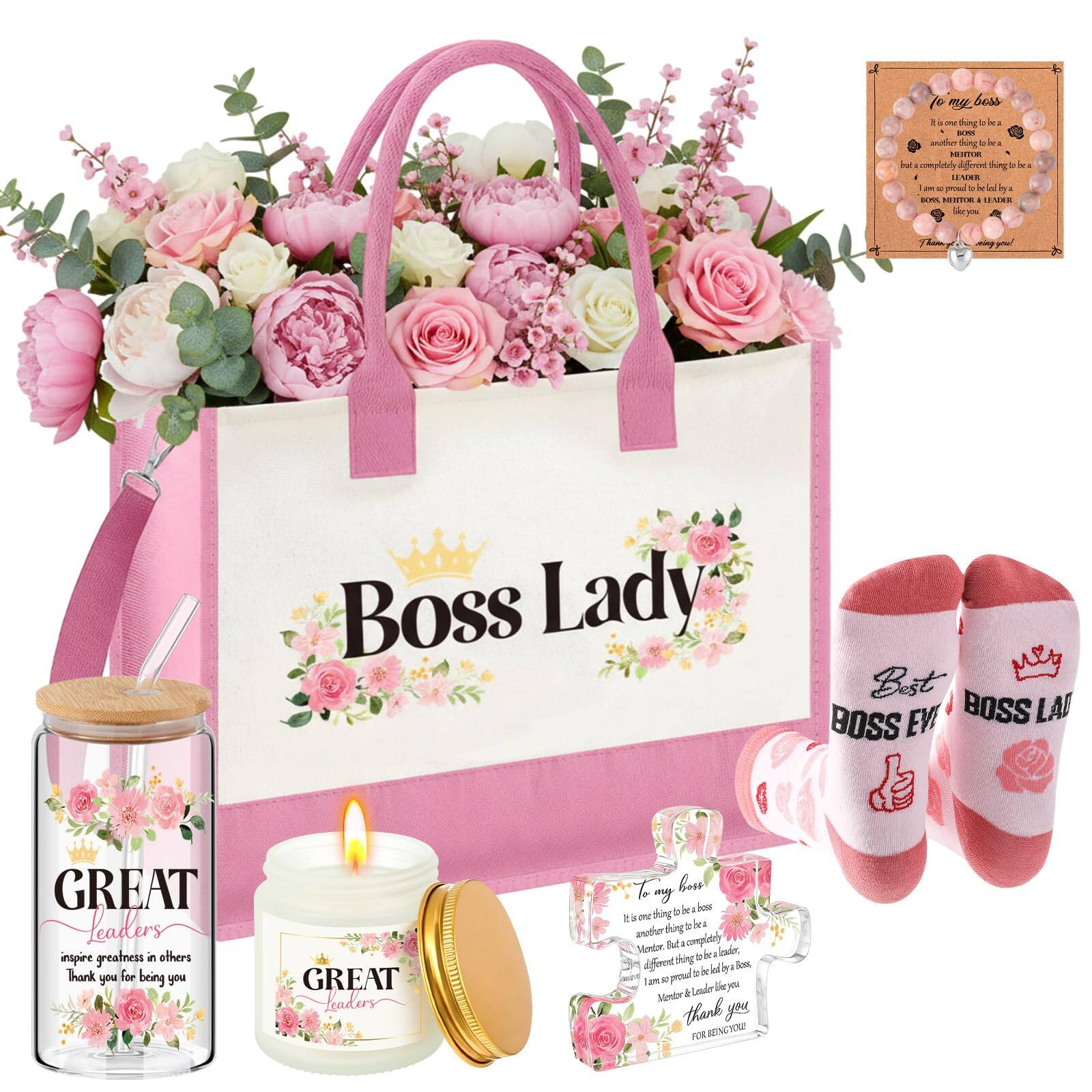 DORLUKFU Boss Lady Gifts for Women, Christmas Best Boss Gifts Canvas ...