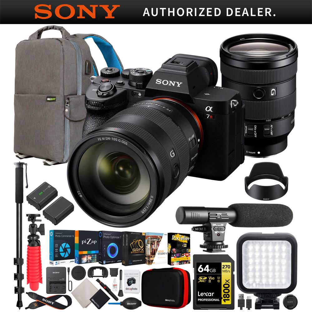 Sony a7R V Full Frame Mirrorless Camera + 24 105mm F4 G OSS Lens Kit ...