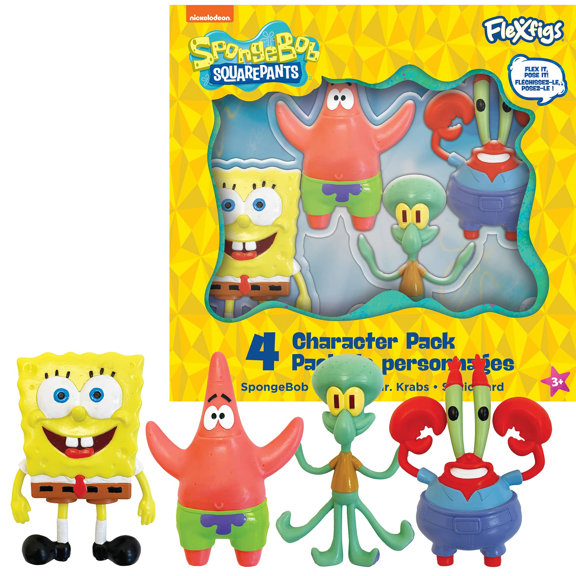 Best Buy: TCG Toys FleXfigs: SpongeBob Square Pants 4 Character Pack ...