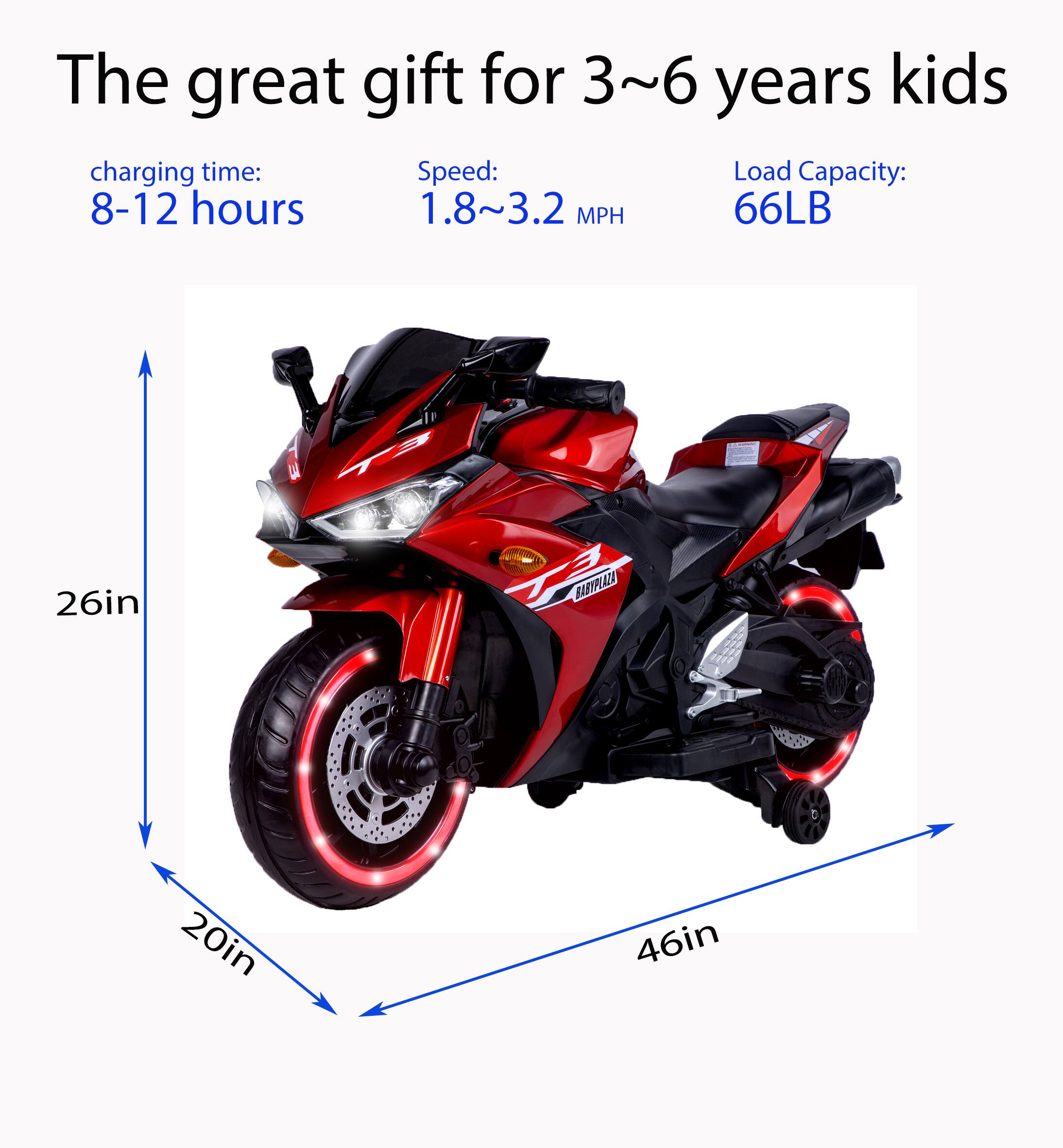 Dexmalle Kids Motorcycle 12 V Motorcycle For Kids 3 8 Years Boys Girls ...