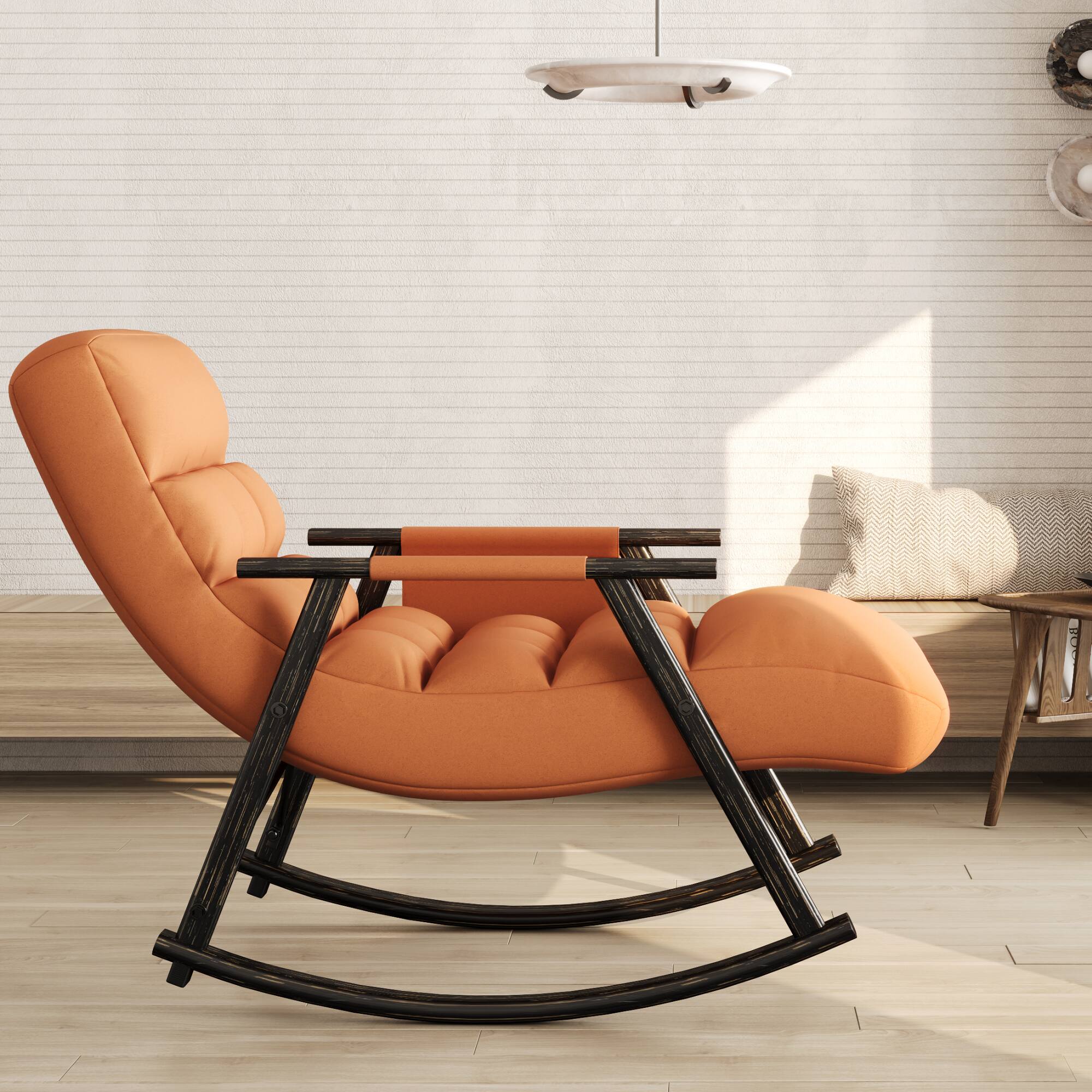 GOODSILO Adjustable High Back Casual Rocking Chair with Footrest and ...