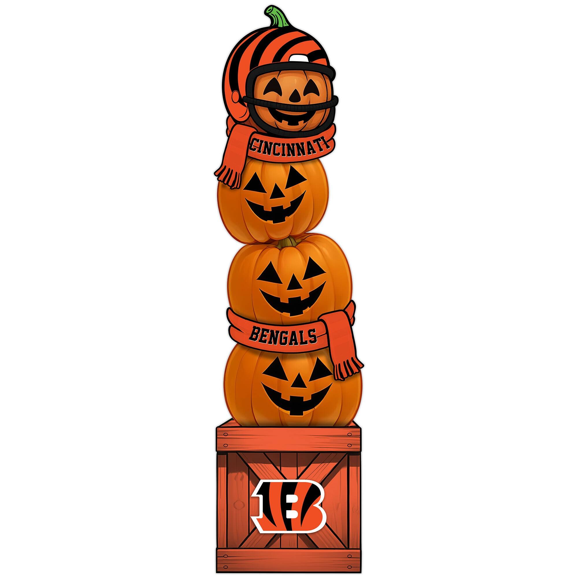 Fan Creations Cincinnati Bengals 31" Stacked Pumpkin Leaner Multicolor ...