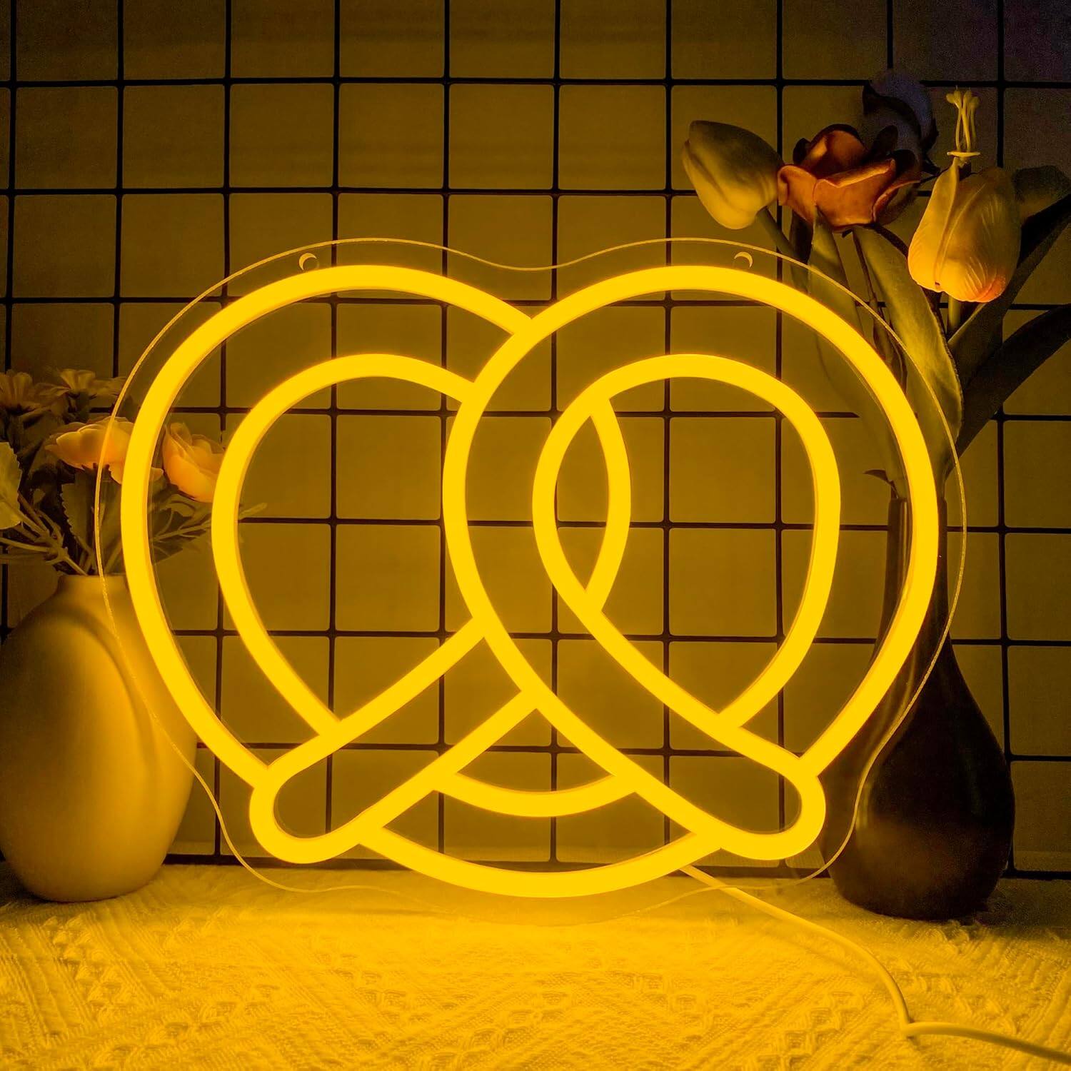 Auledio Pretzel Bakery Neon Signs for Wall Decor,Dimmable Business ...