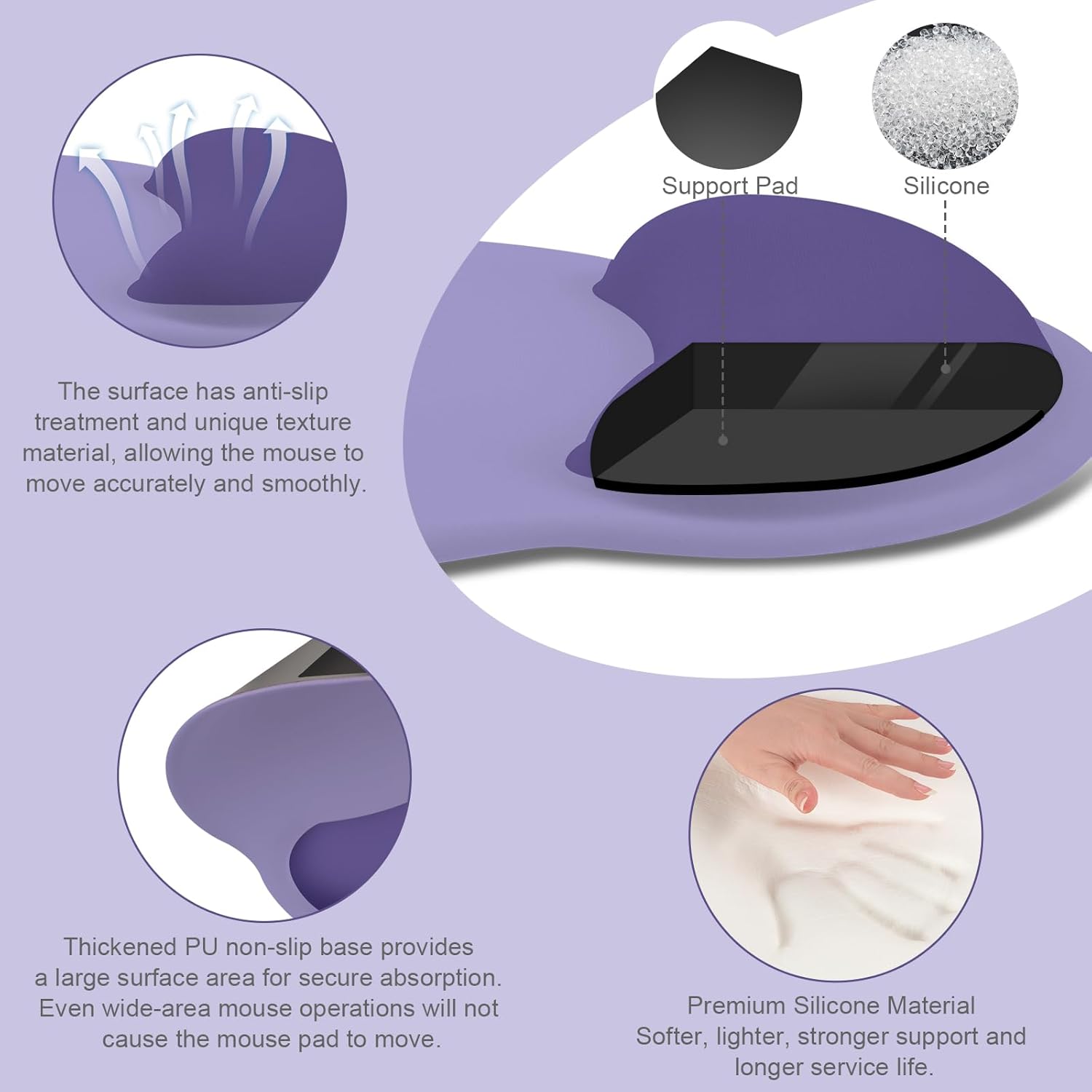 mosiso Mouse Pad with Wrist Rest Support, 3 in 1 Gel Memory Foam ...