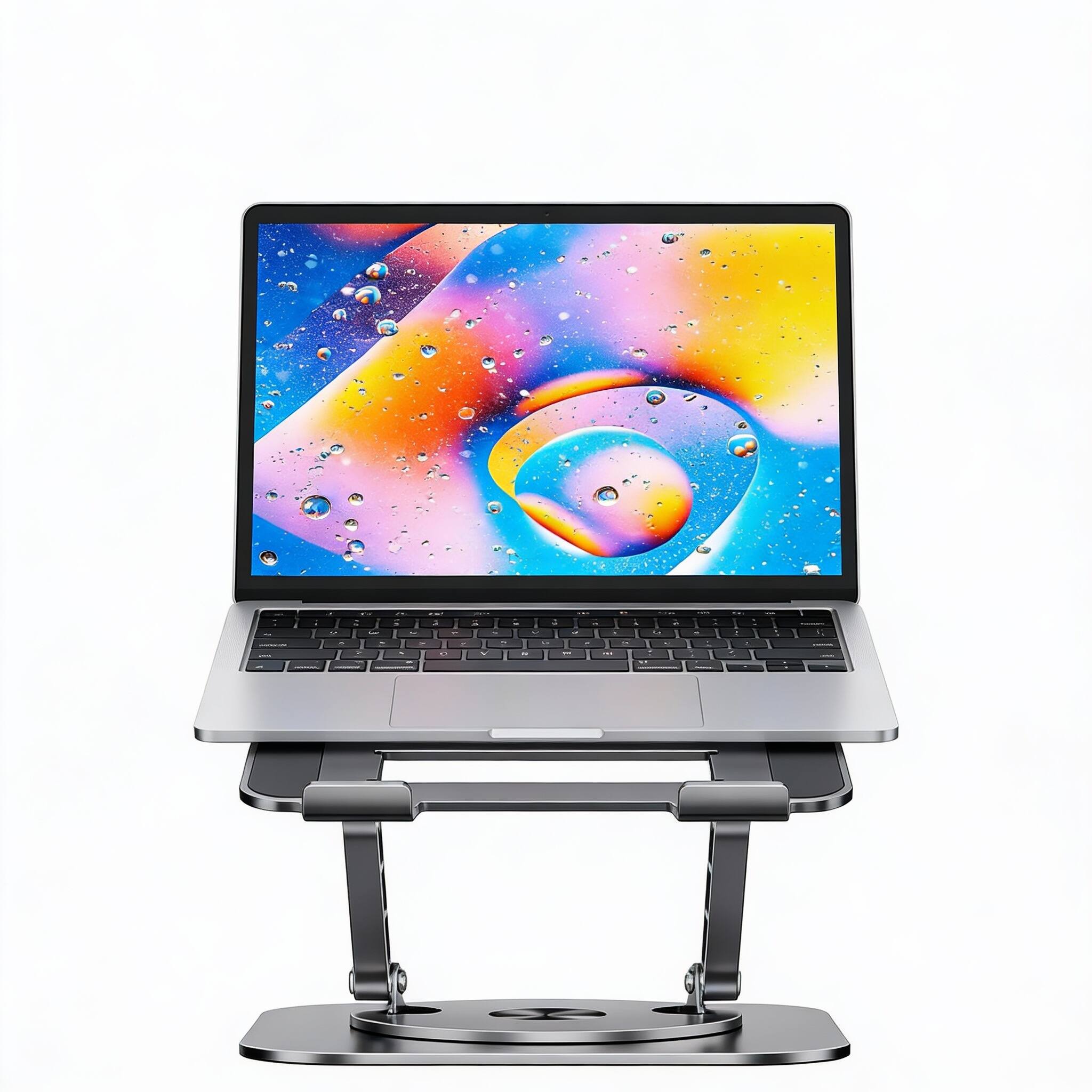 Frangdom 360° Rotating Foldable Laptop Stand Ergonomic Adjustable Black 10 17" H design Laptop ...