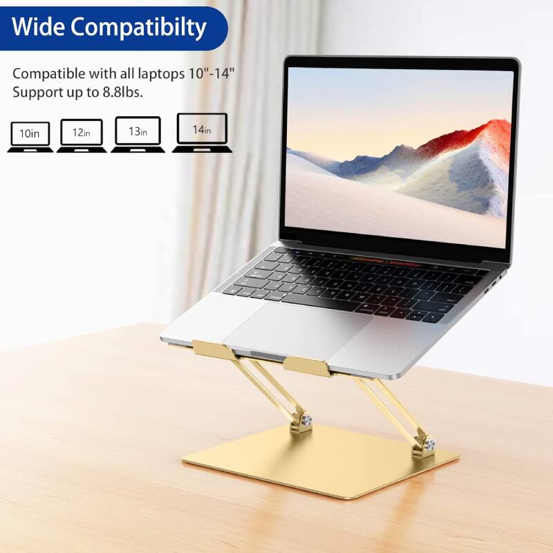Resource Ludis Aluminum Riser Holder Laptop Stand Gold - Best Buy