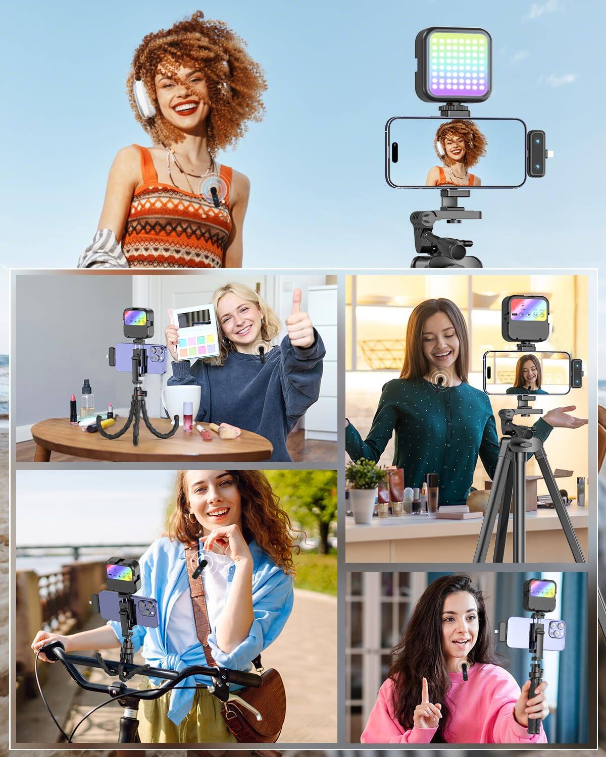 PO3TICJUNKI3 Vlogging Kit For Iphone android Starter With Wireless ...