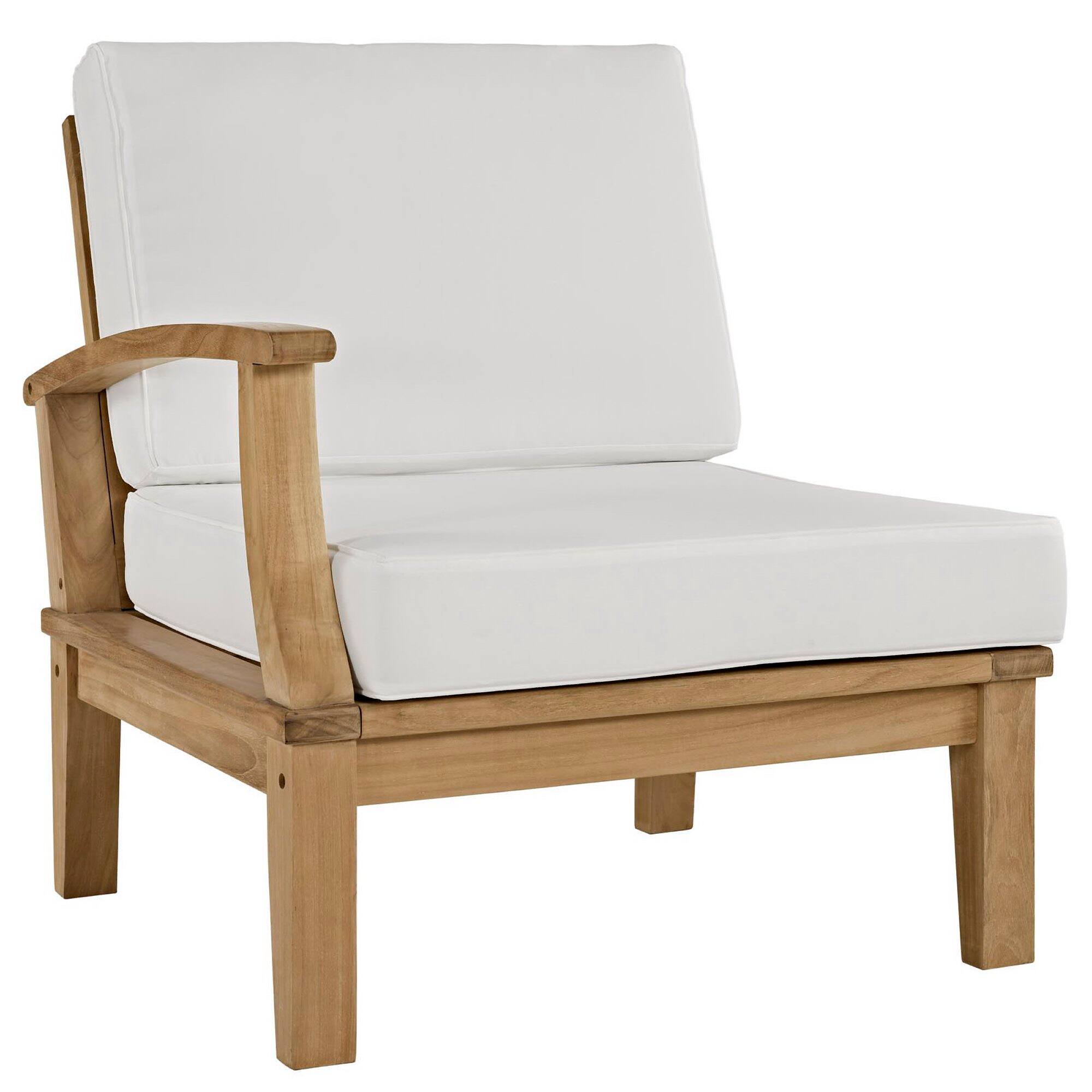 Modway Marina 7 Piece Outdoor Teak Patio Set Solid Teak, Cushioned ...