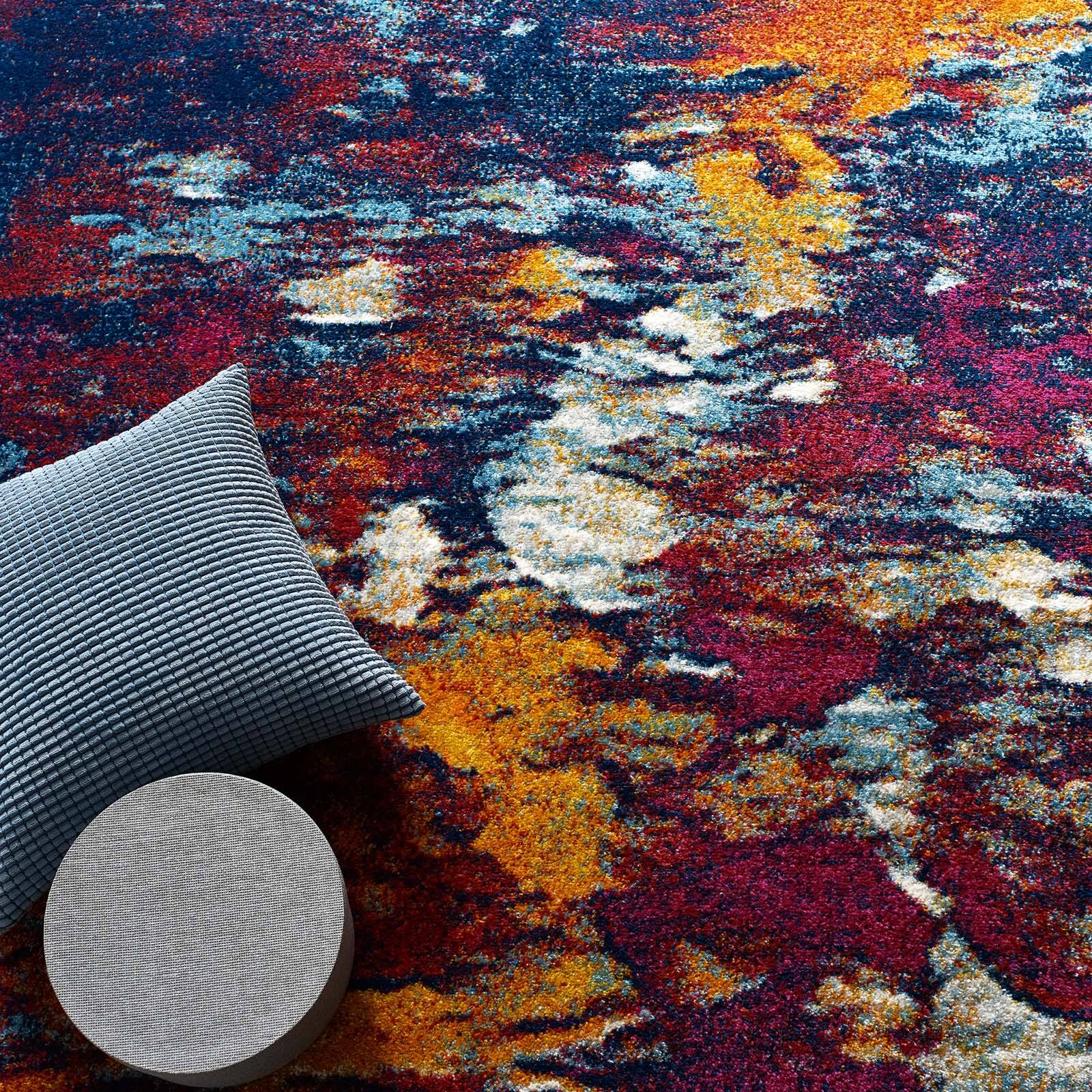Modway Entourage Foliage Contemporary Modern Abstract Area Rug Blue ...