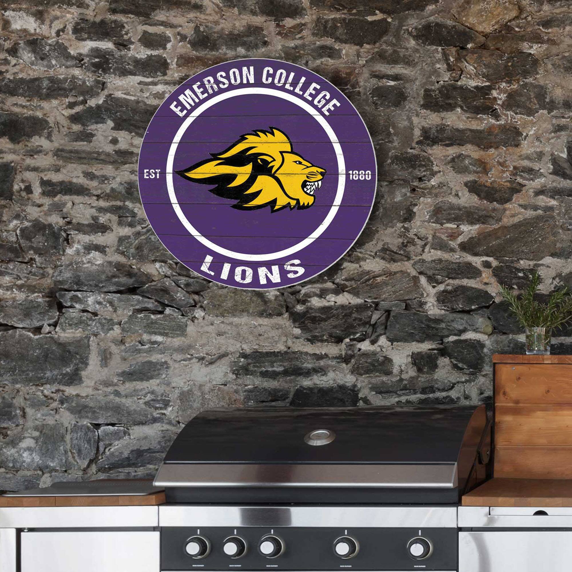 Jardine Emerson College Lions 20'' x 20'' Indoor/Outdoor Circle Sign ...