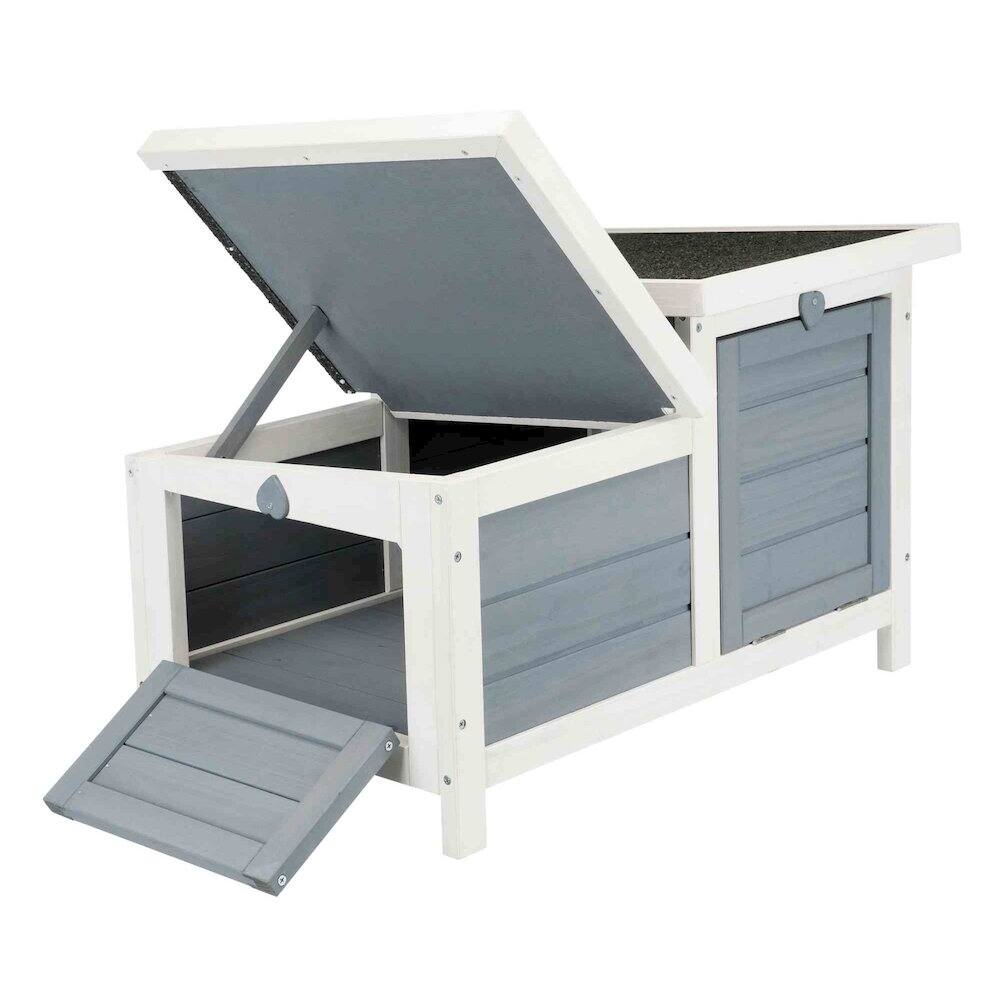 TRIXIE Weatherproof Outdoor Elevated Wooden Small Animal House with ...