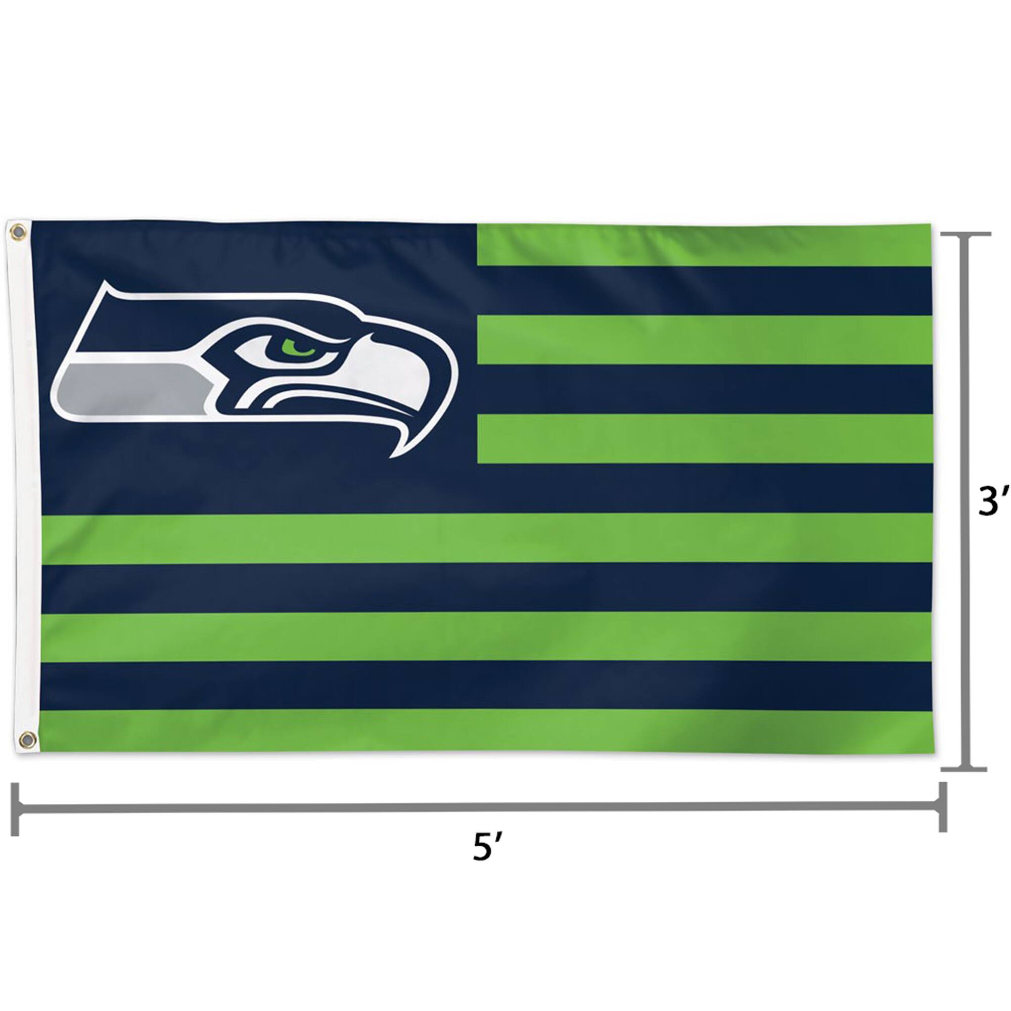 WinCraft Seattle Seahawks 3' x 5' Americana Stars & Stripes Deluxe Flag ...