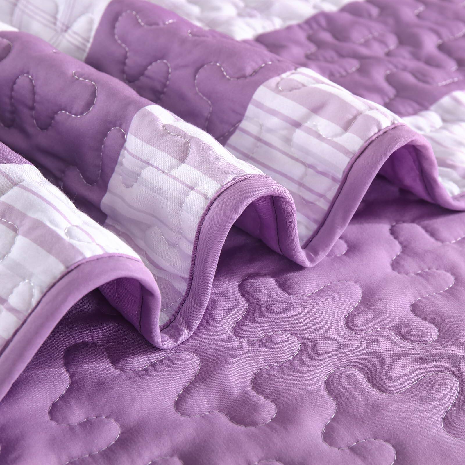 Comfort Essence Striped Quilt Set Boho Bedspread Coverlet 3 Pieces ...