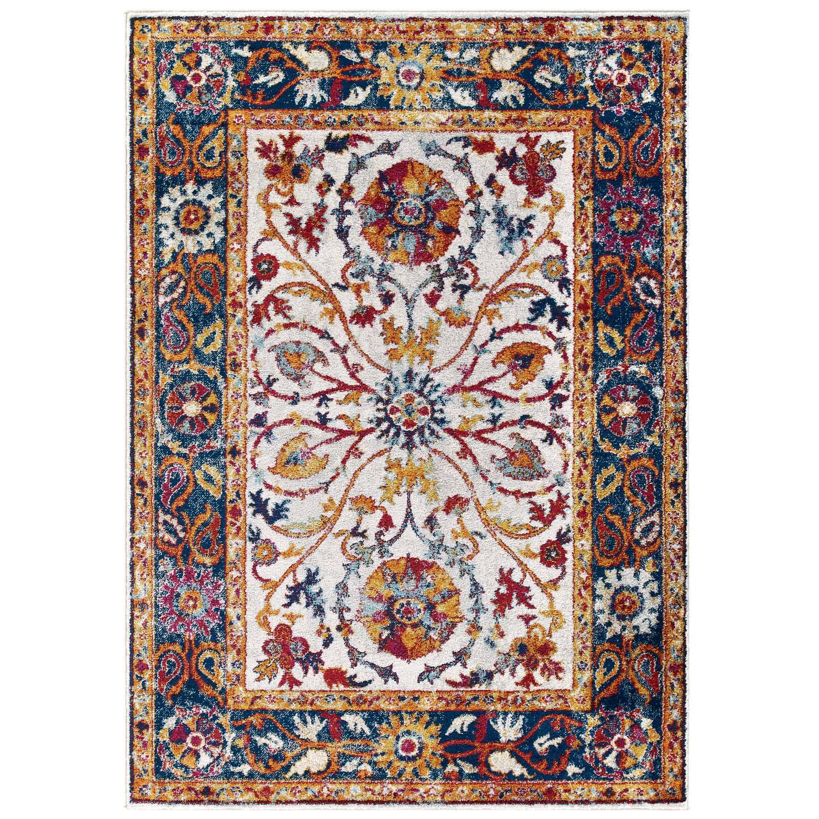 Modway Entourage Samira Distressed Vintage Floral Vintage Medallion ...