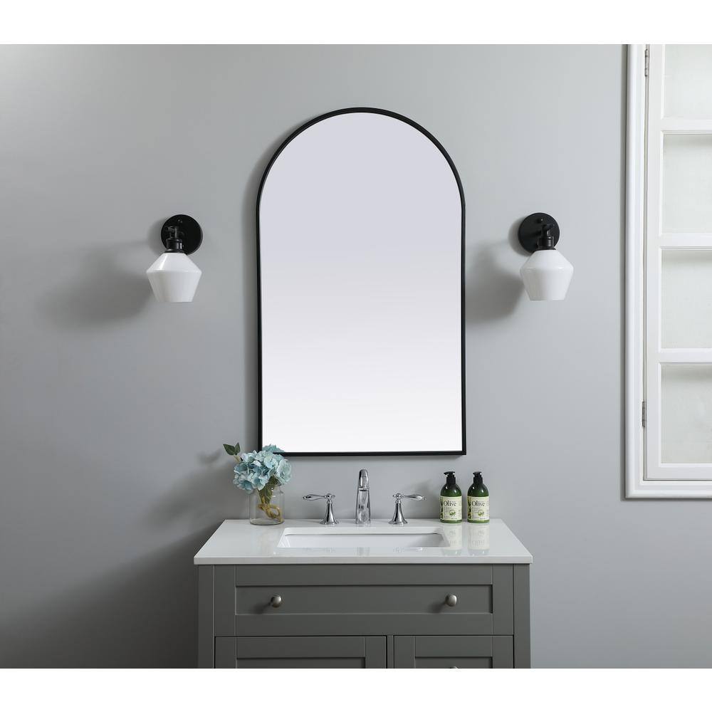 Elegant Decor Metal Frame Arch Mirror 24x40 Inch Black BG3607876 - Best Buy