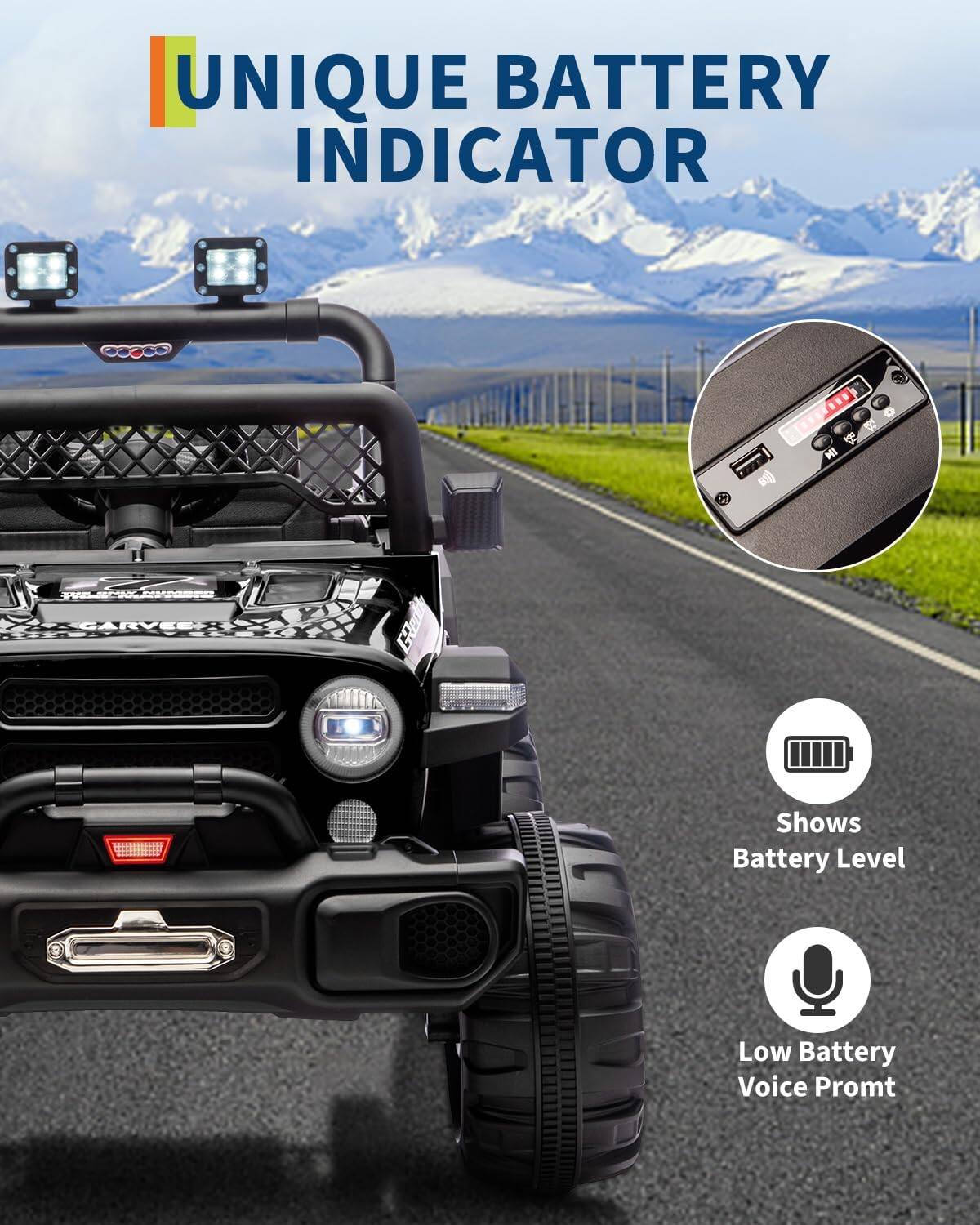 Qeetex Electric Ride on Car for Kids, 12V Battery Powered Truck w ...
