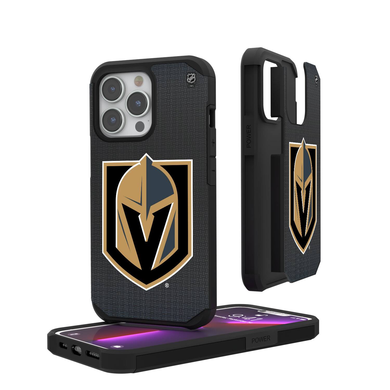Keyscaper NHL Vegas Golden Knights Linen Logo iPhone Rugged Case 13 Pro ...