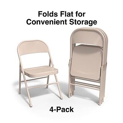Staples Staples® Metal Office Stacking & Folding Chair, 4/Pack (51503 ...