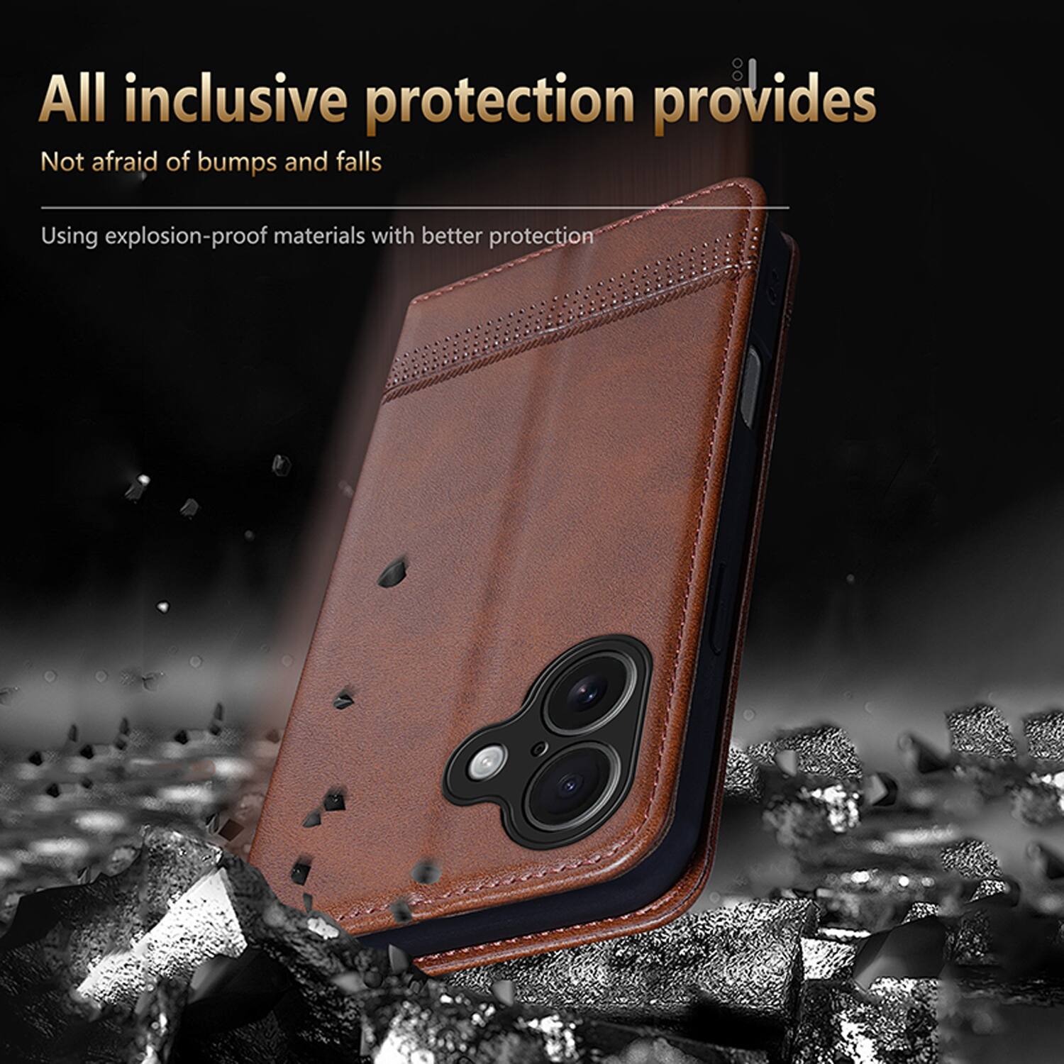 Dteck PU Leather Flip Wallet Case for Apple iPhone 17,Magnetic Closure ...