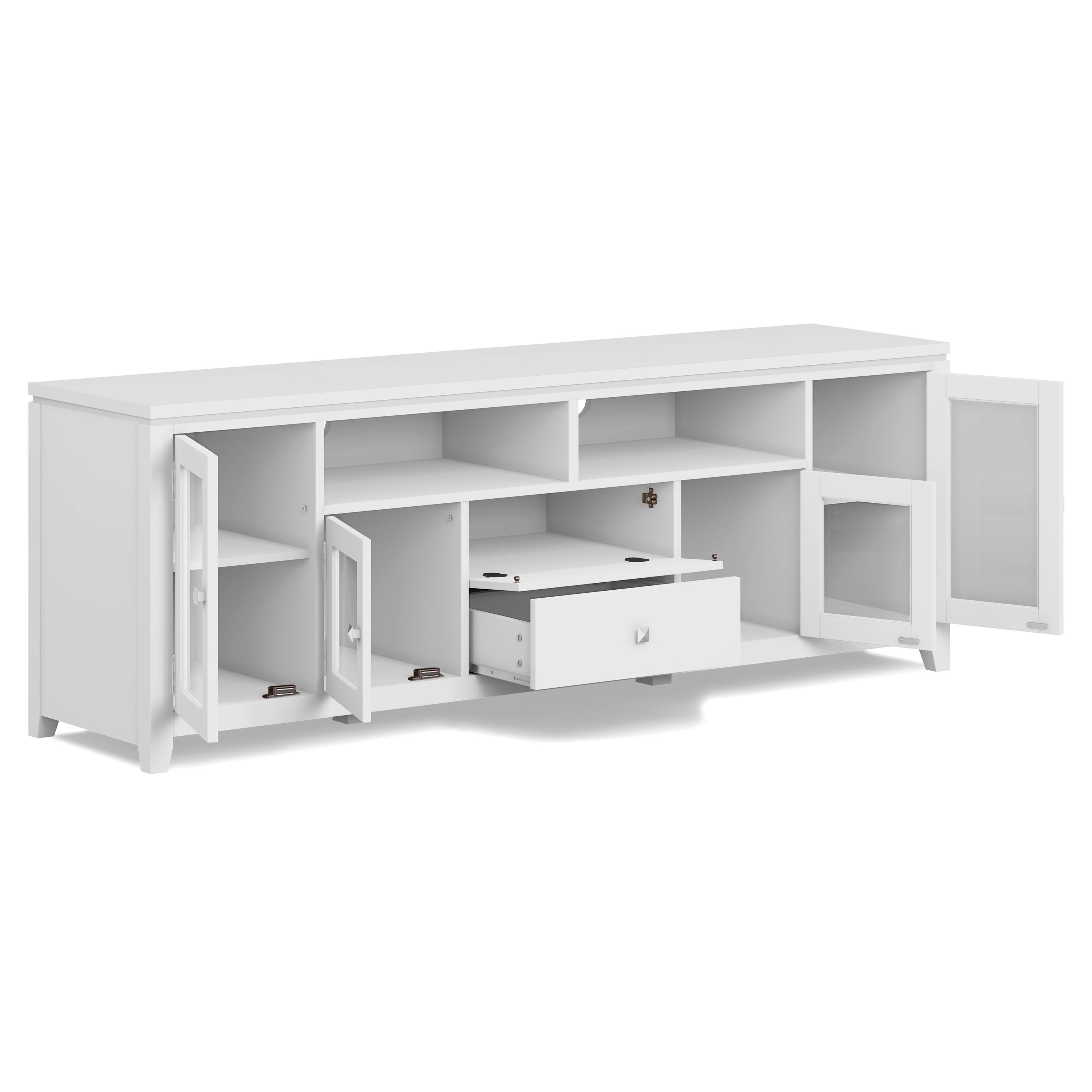 Simpli Home Cosmopolitan SOLID WOOD Contemporary TV Media Stand White ...