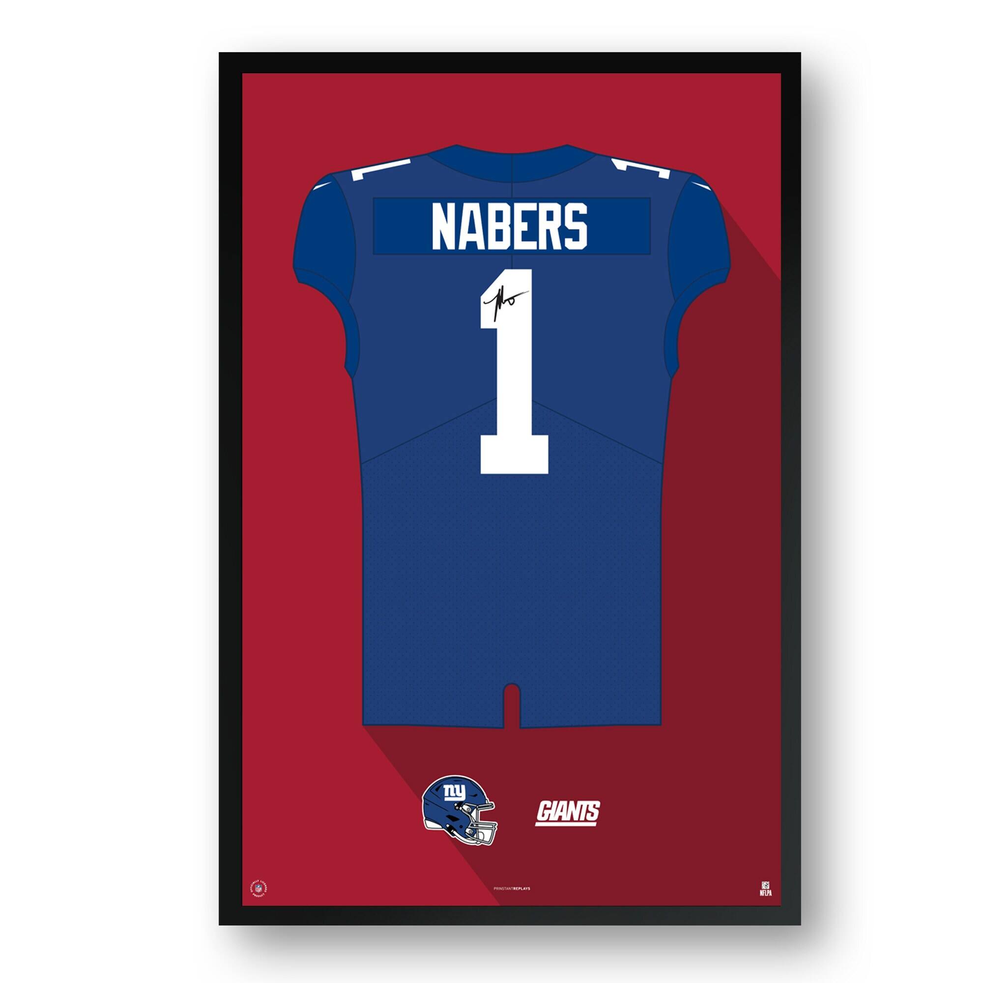 Sporticulture Malik Nabers New York Giants Framed 14" x 20" Jersey Art ...