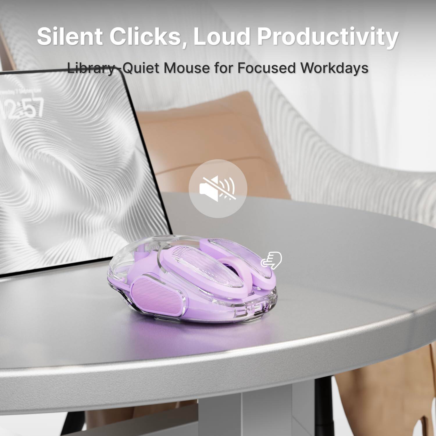 PO3TICJUNKI3 Eweadn Q9 Wireless Clear Mouse Dual Mode & Usb Computer ...