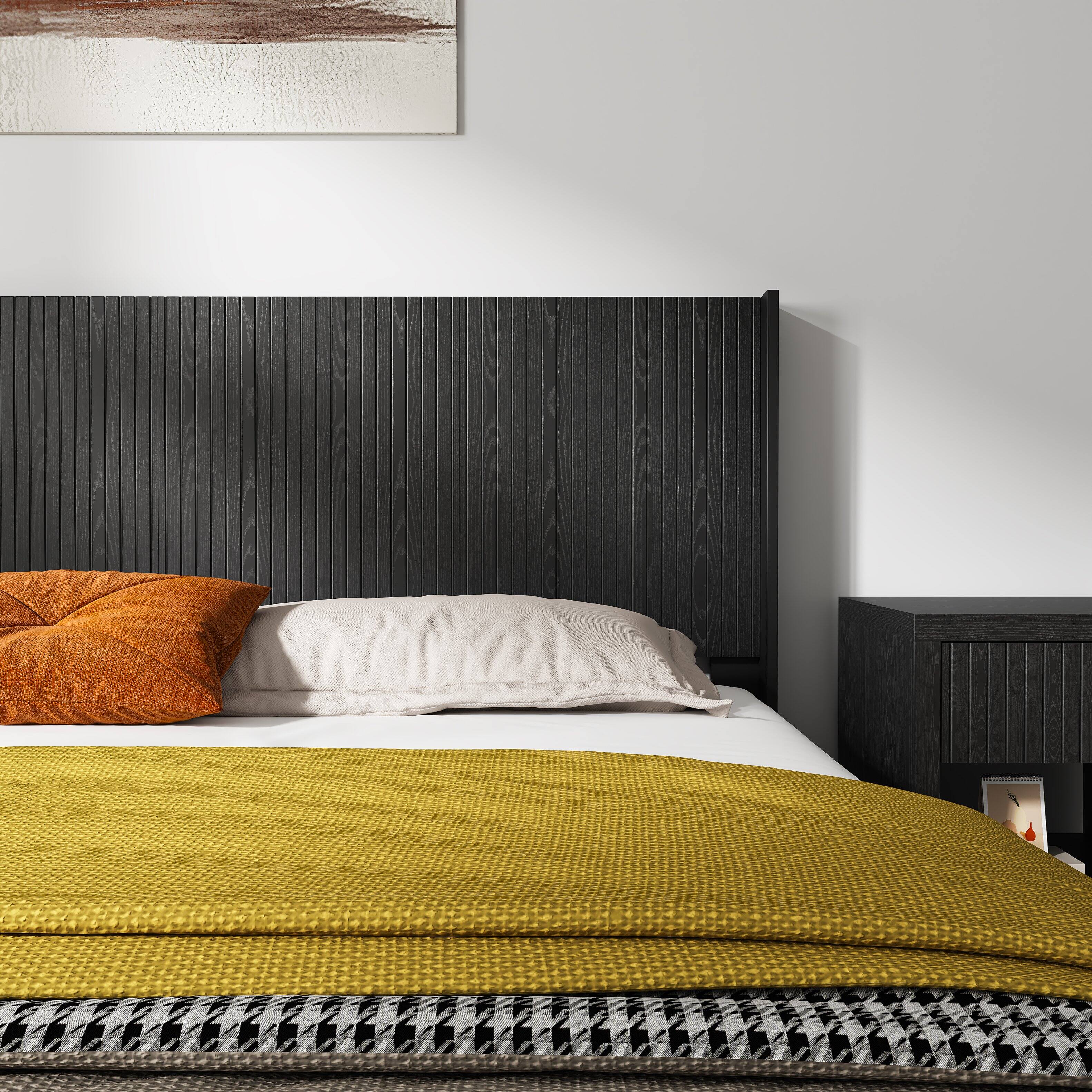 GOODSILO Queen Size Wood Headboard 64.4"" Wide, Modern Farmhouse Style ...