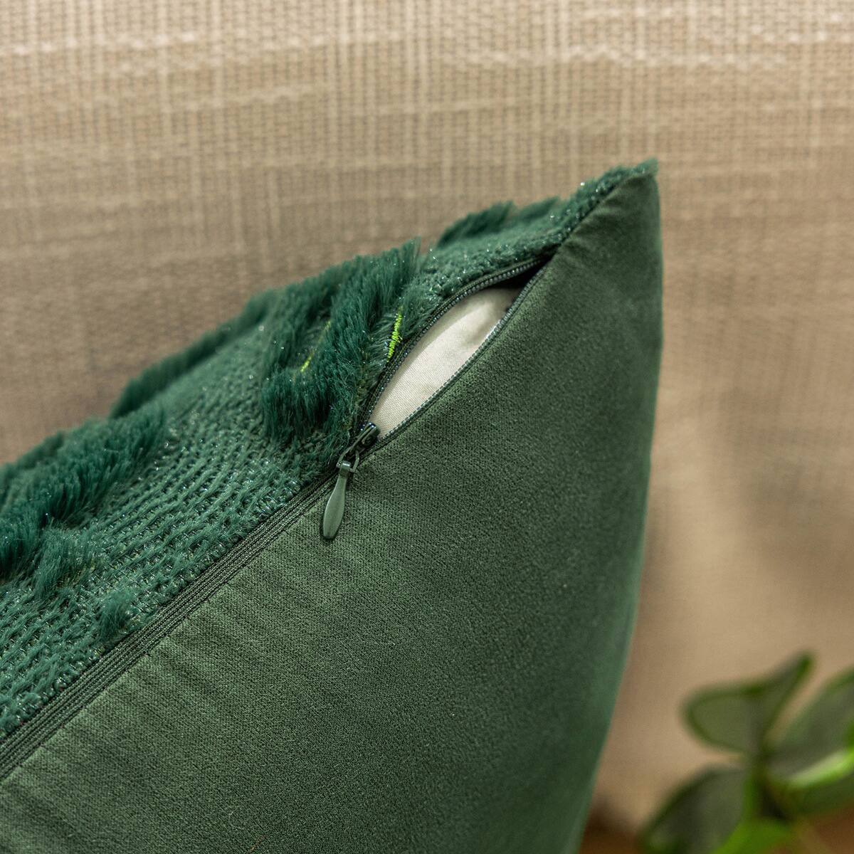 Auledio 2 Pc Christmas Pillow Covers 12x20", Plush Faux Fur Xmas Tree ...