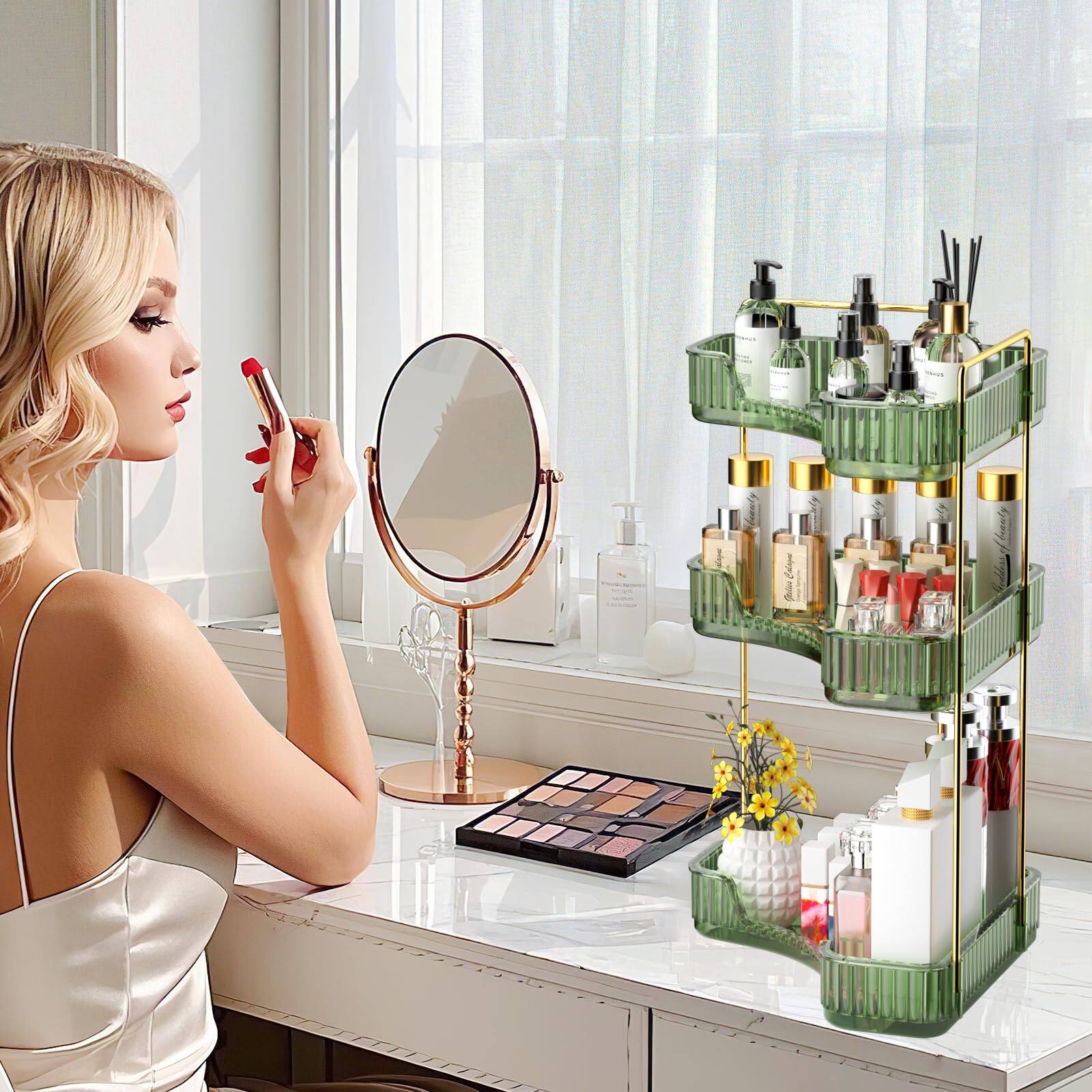 Paradigms Interiors 3 tier Corner Bathroom Counter Organizer Capacity ...