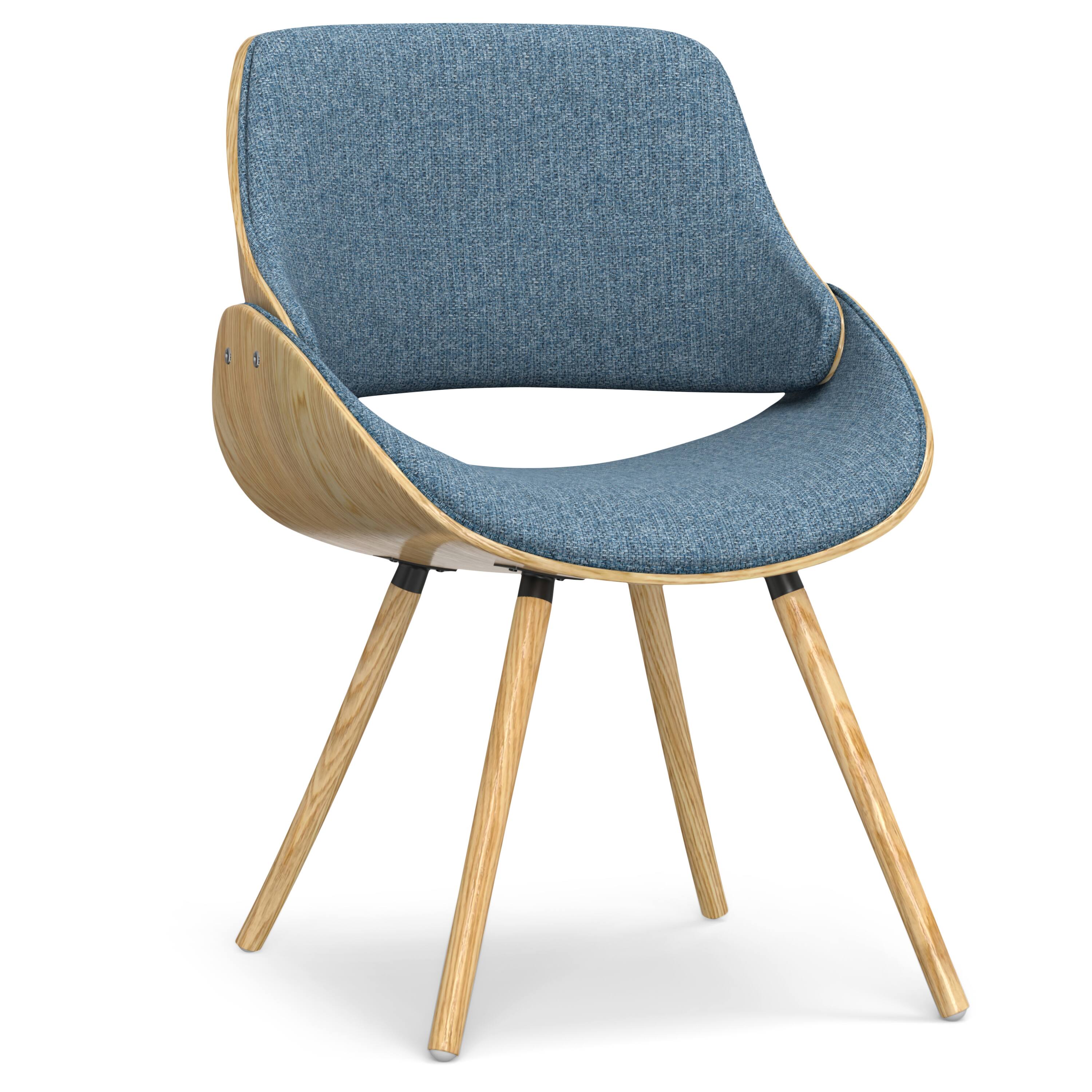 Simpli Home Malden Bentwood Dining Chair with Wood Back Denim Blue ...