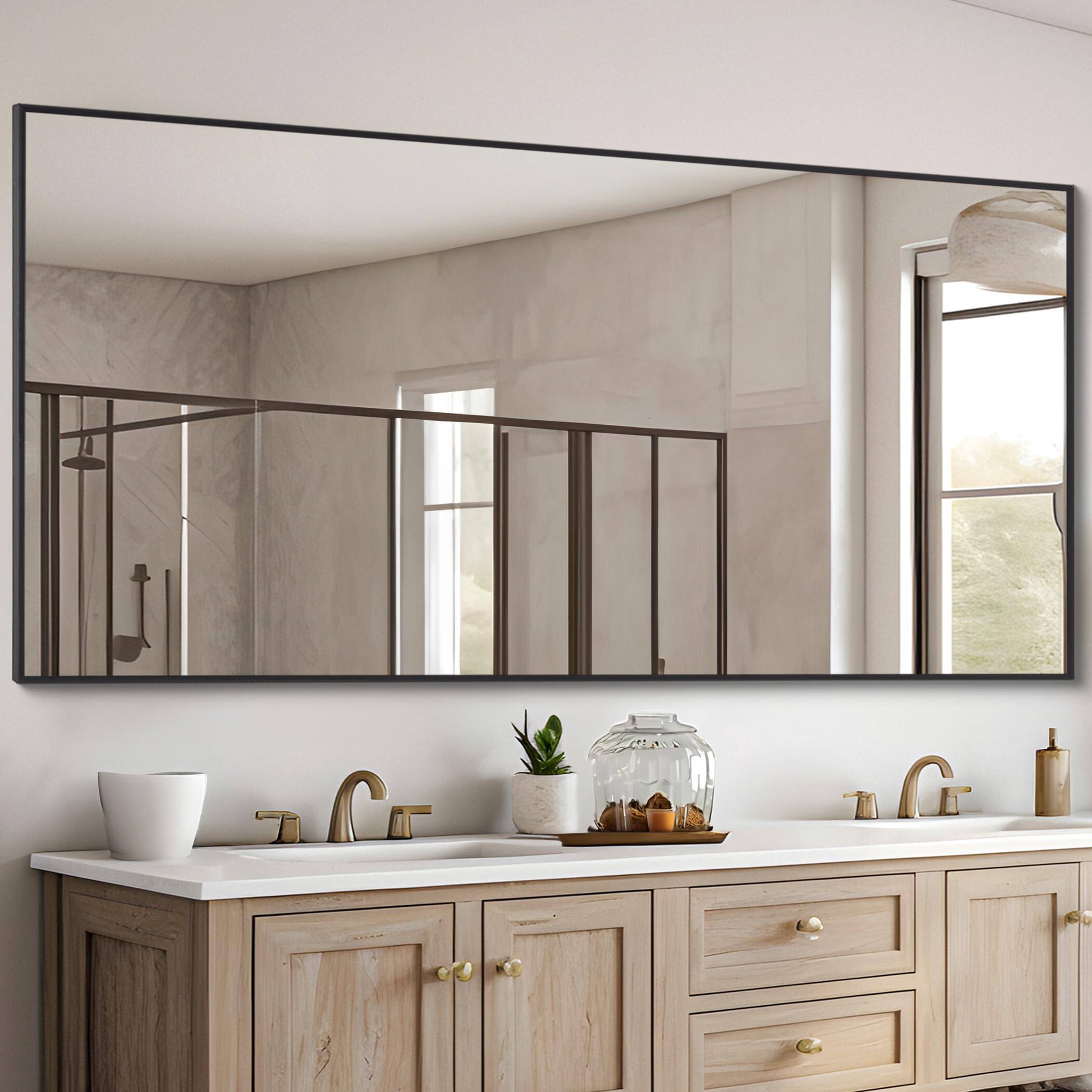 Cedar Assembly Bathroom Mirror For Wall Rectangle Mirrors With Metal ...