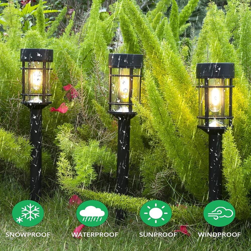 MOSZAR LLC 8 Pack Solar Pathway Lights Outdoor, Waterproof Solar Lights ...