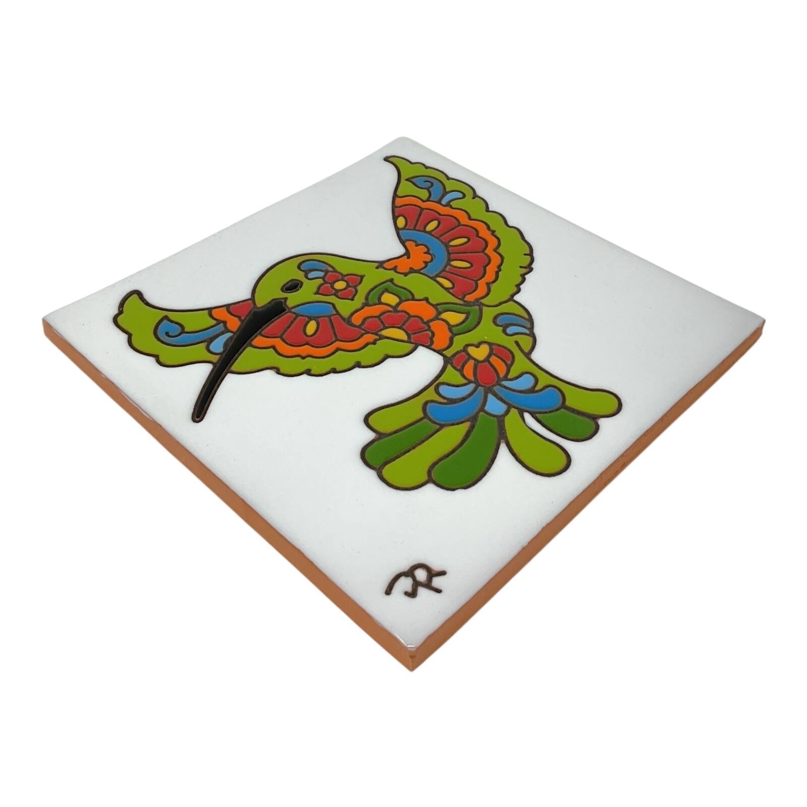 Earthtones Tile Earthtones Talavera Hummingbird 6X6 White Hand Glazed ...