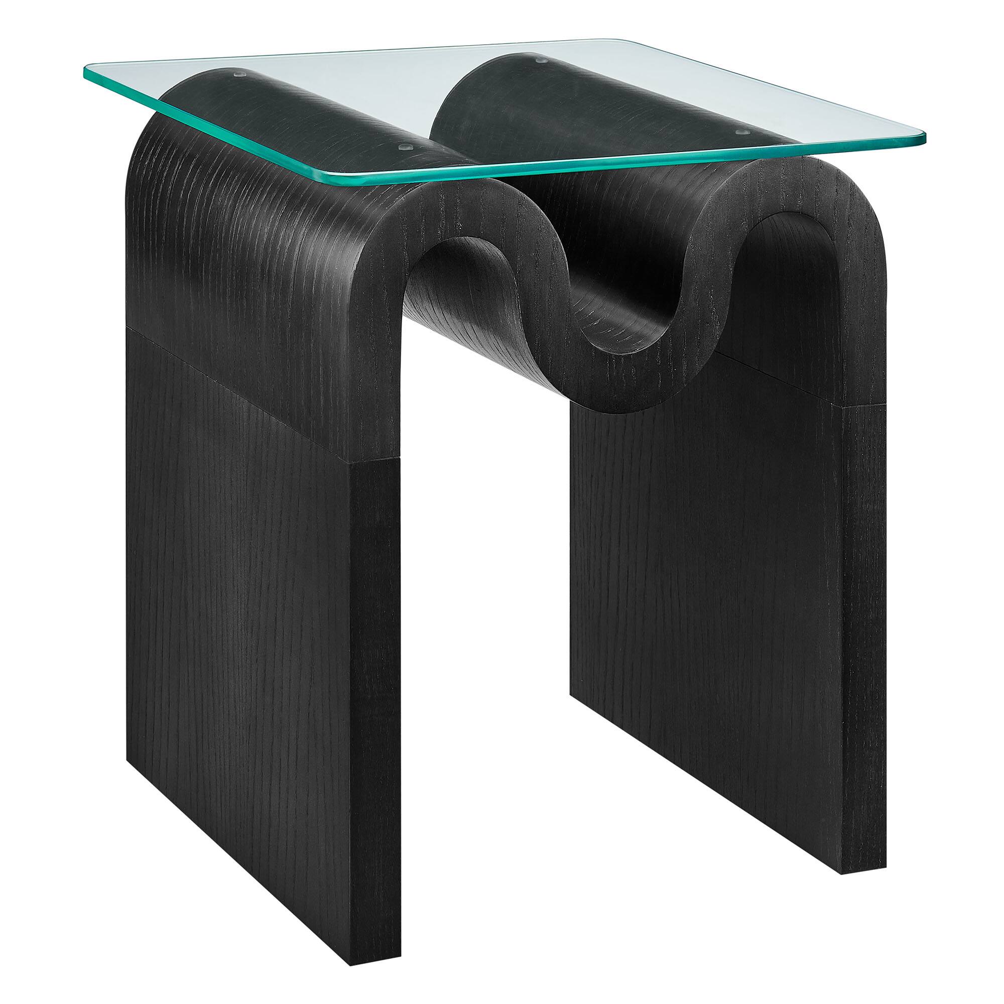 Angle. Modway - Ondine Glass Top Side Table by Modway - Black.