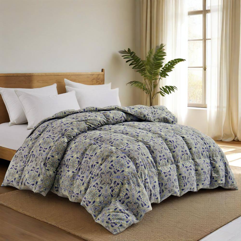 Peace Nest All Season Paisley Floral Goose Feather Fiber Comforter ...