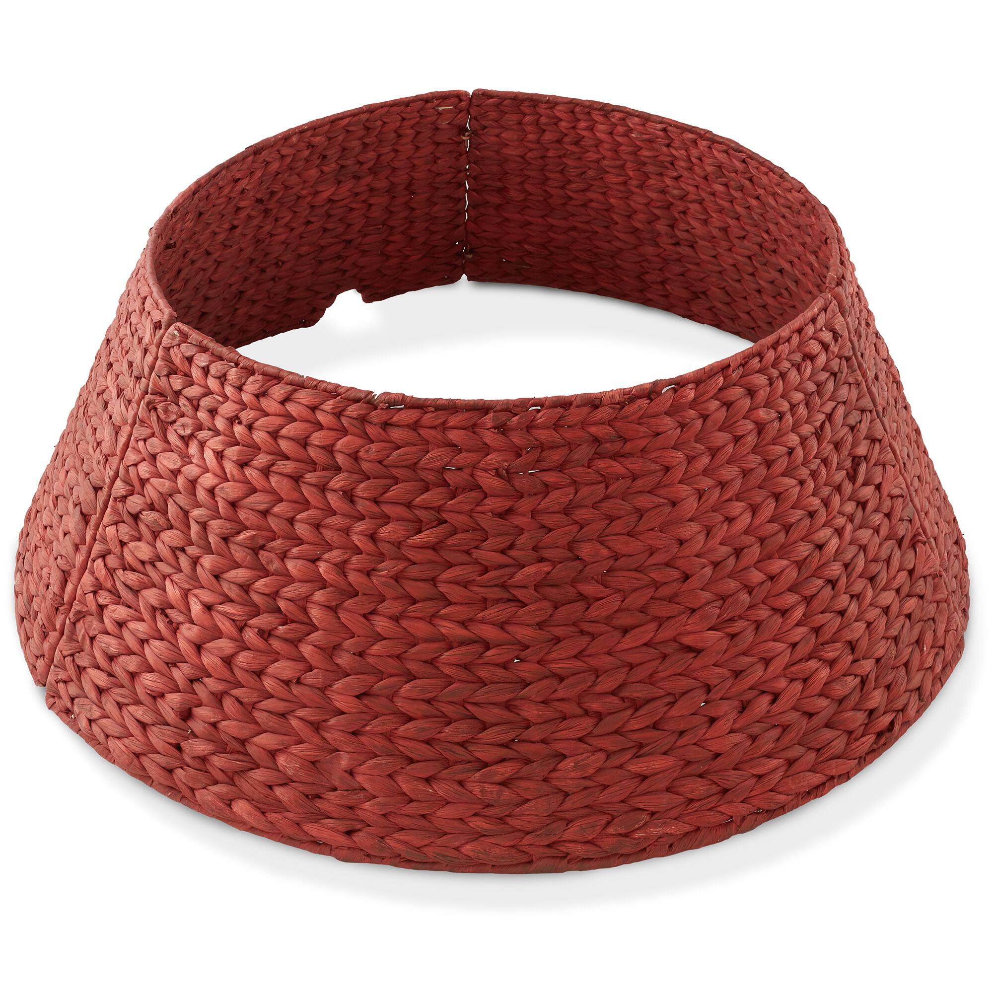 Casafield Water Hyacinth Christmas Tree Collar with Cord Cut Out Red ...