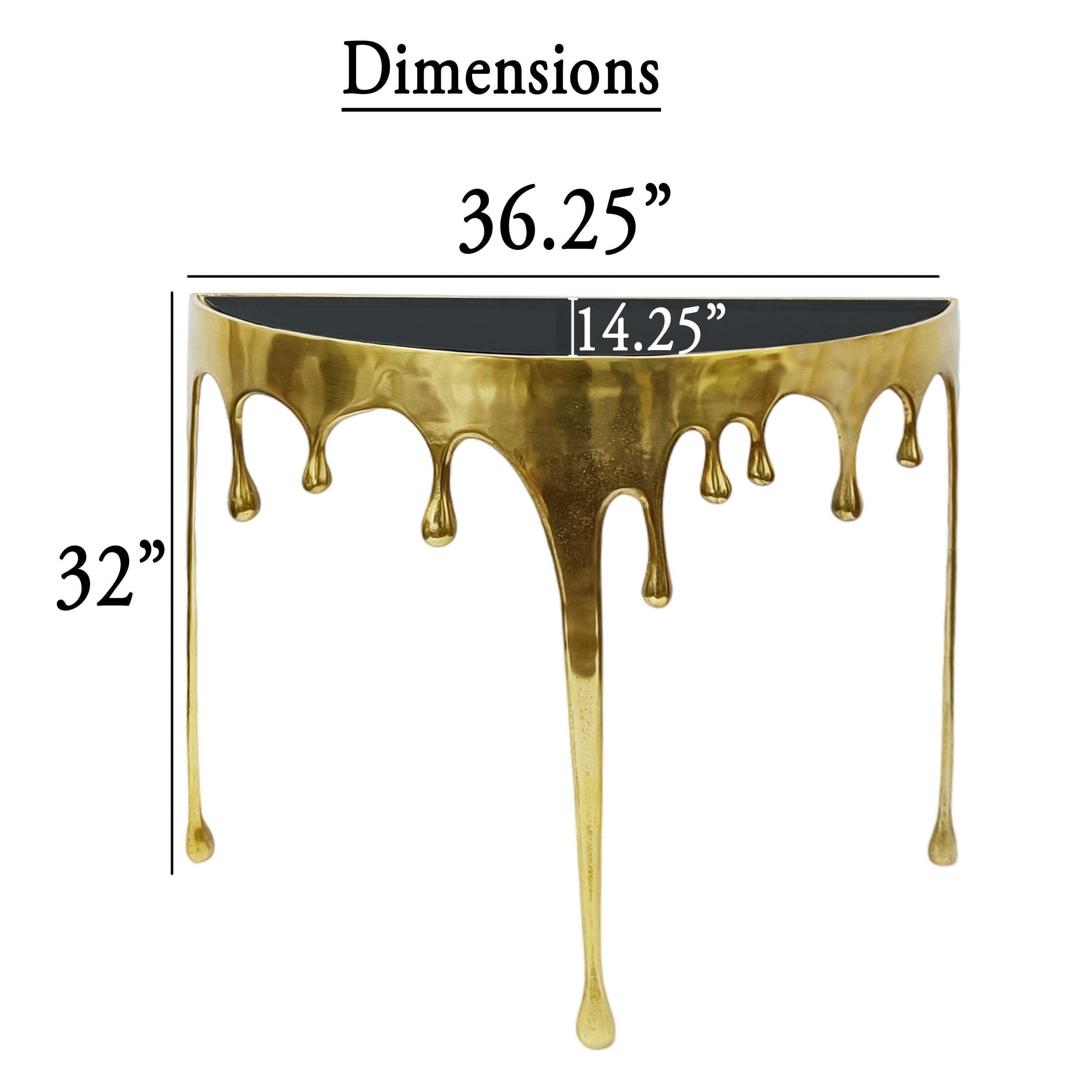 Manhattan Lane Capri Sofa Console Table | 36.25" Half Moon Glass Top ...