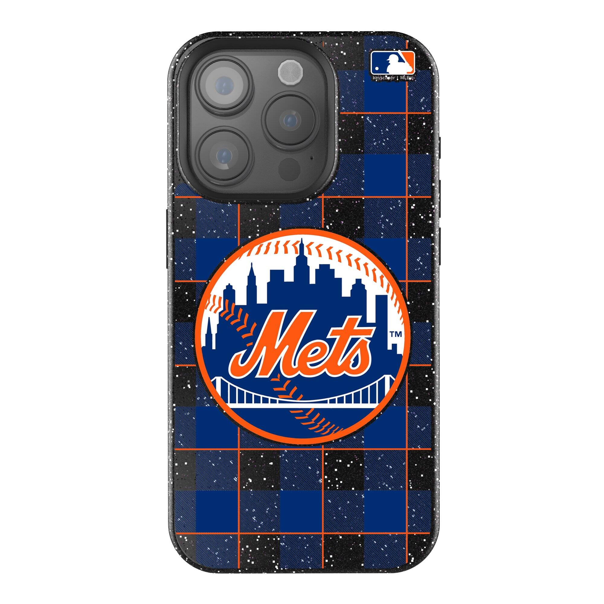 Keyscaper MLB New York Mets Plaid Bling iPhone Case 15 Black 202142946 ...