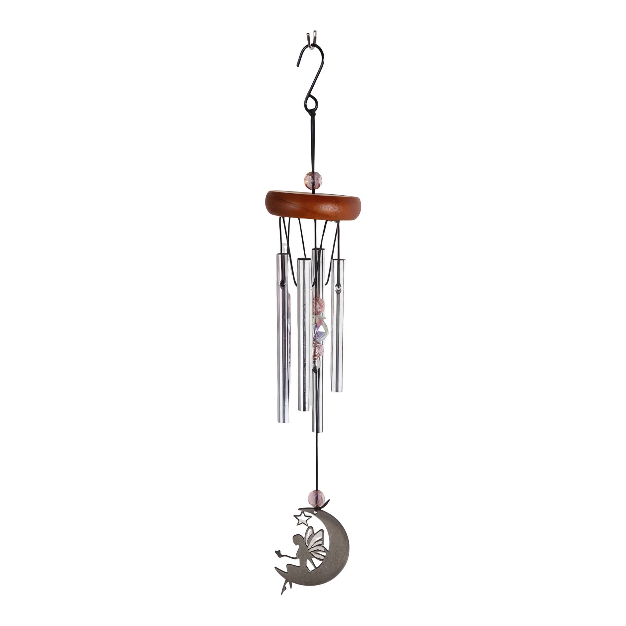 FC Design 11" Long Fairy Wood Top Wind Chime Outdoor Patio or Garden ...